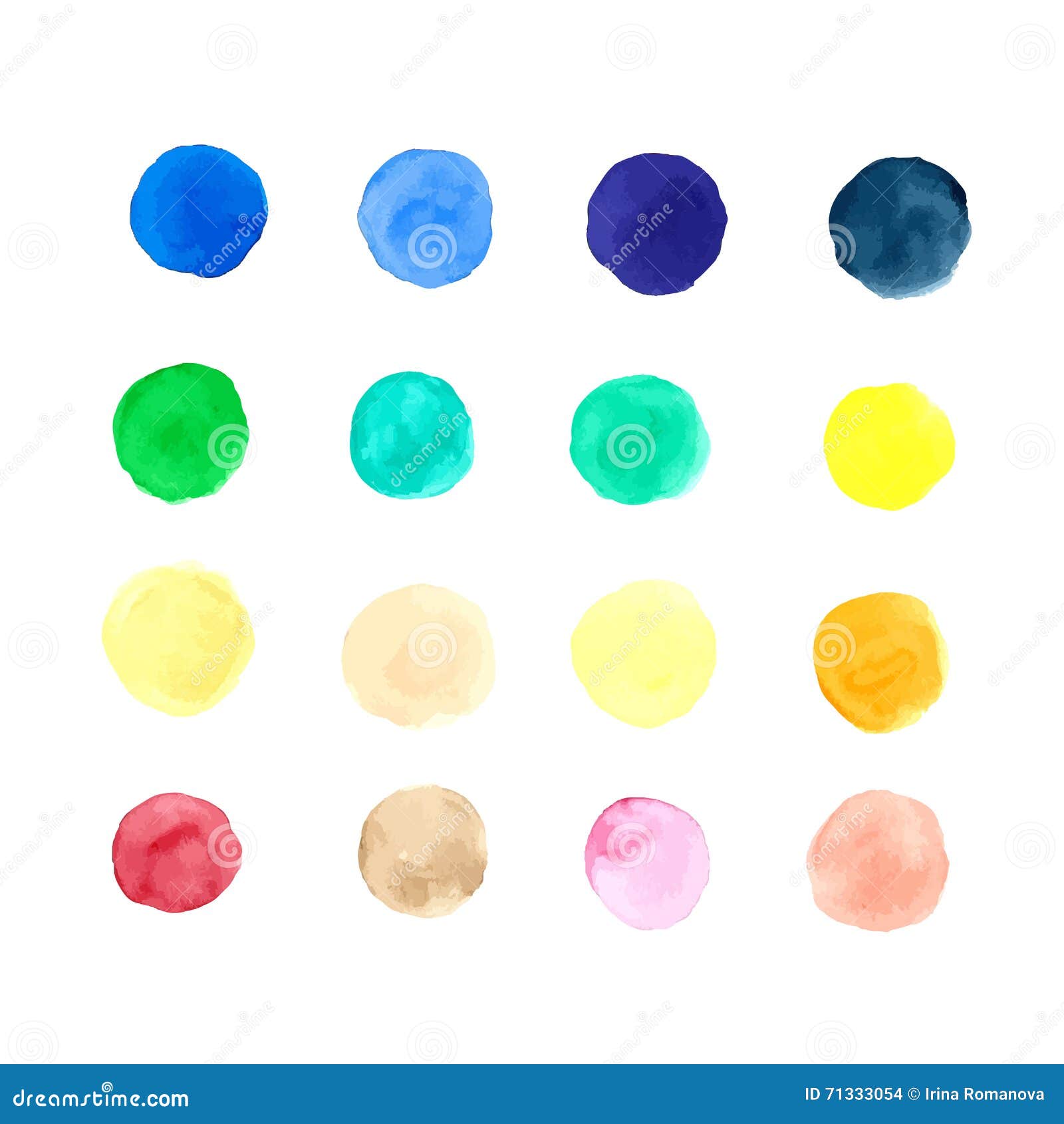 Collection of Vector Watercolor Dots (circles) for Design Stock Vector ...