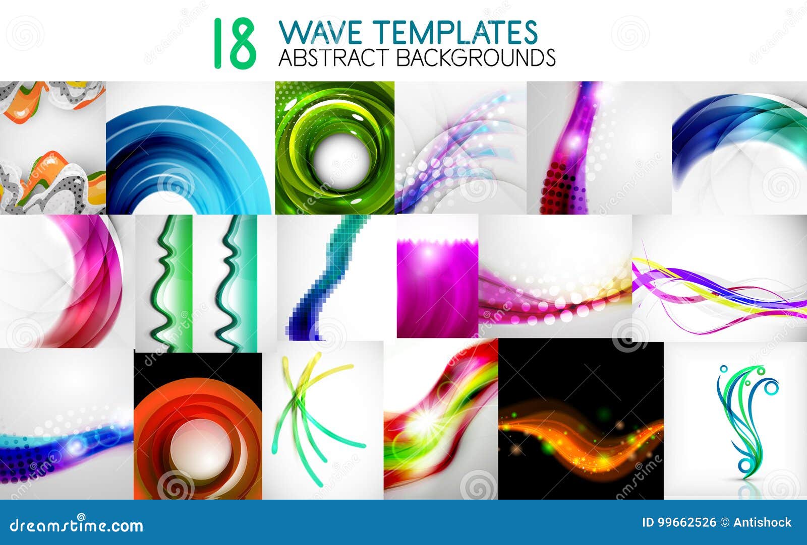 Collection of Vector Wave Templates Stock Vector - Illustration of ...
