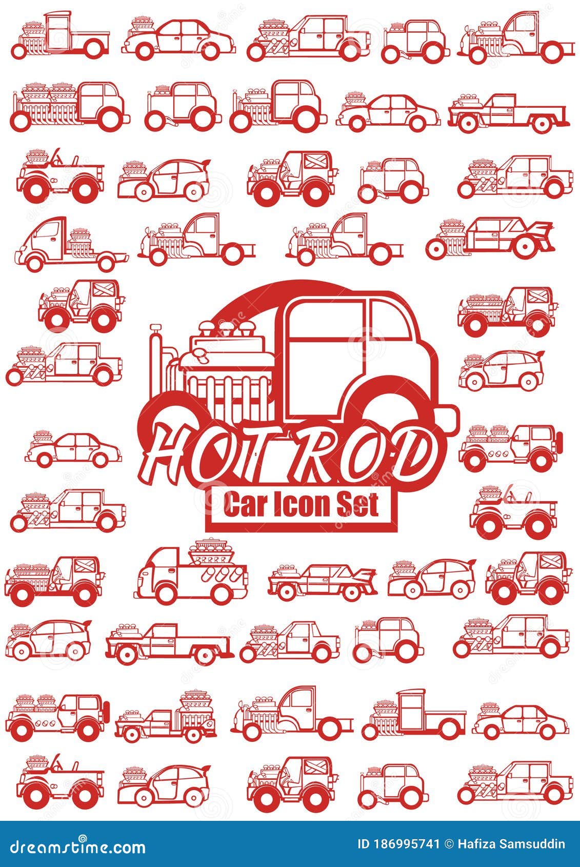 Collection of Vehicles. Vector Illustration Decorative Design Stock ...