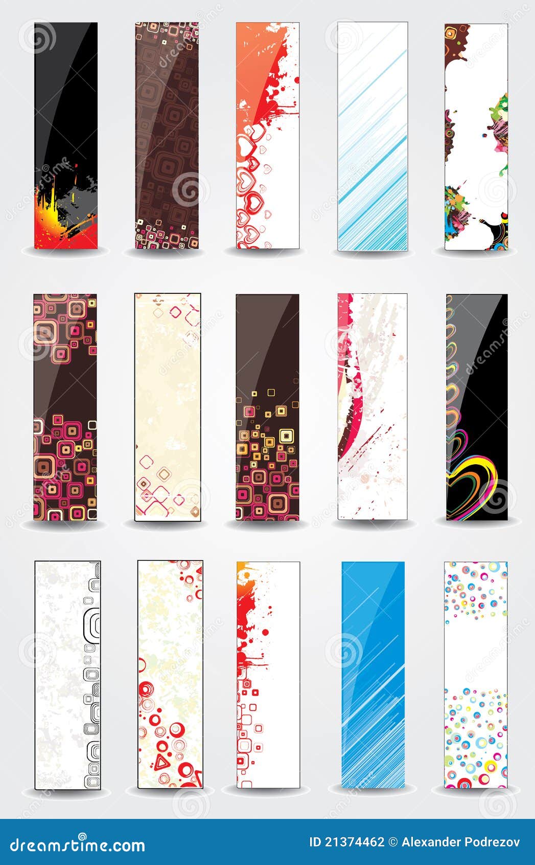 Collection Vertical Headers Stock Vector - Illustration of graphic ...
