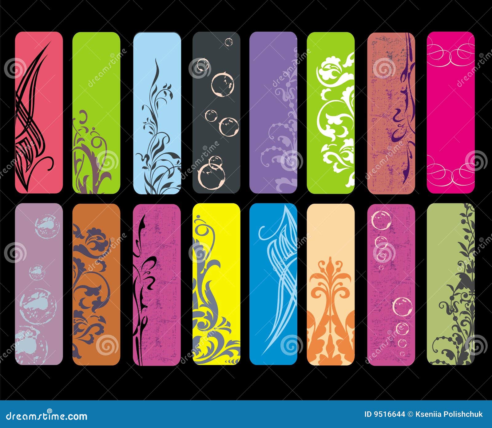 Collection vertical tags. stock vector. Illustration of romantic - 9516644