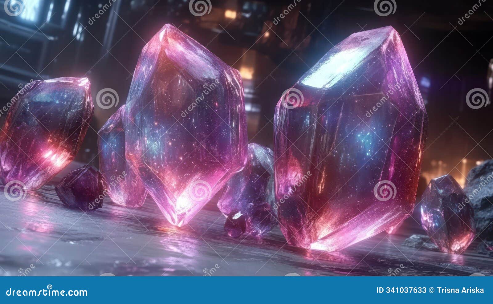 A Collection of Vibrant, Translucent Crystals with a Cosmic Sparkle ...