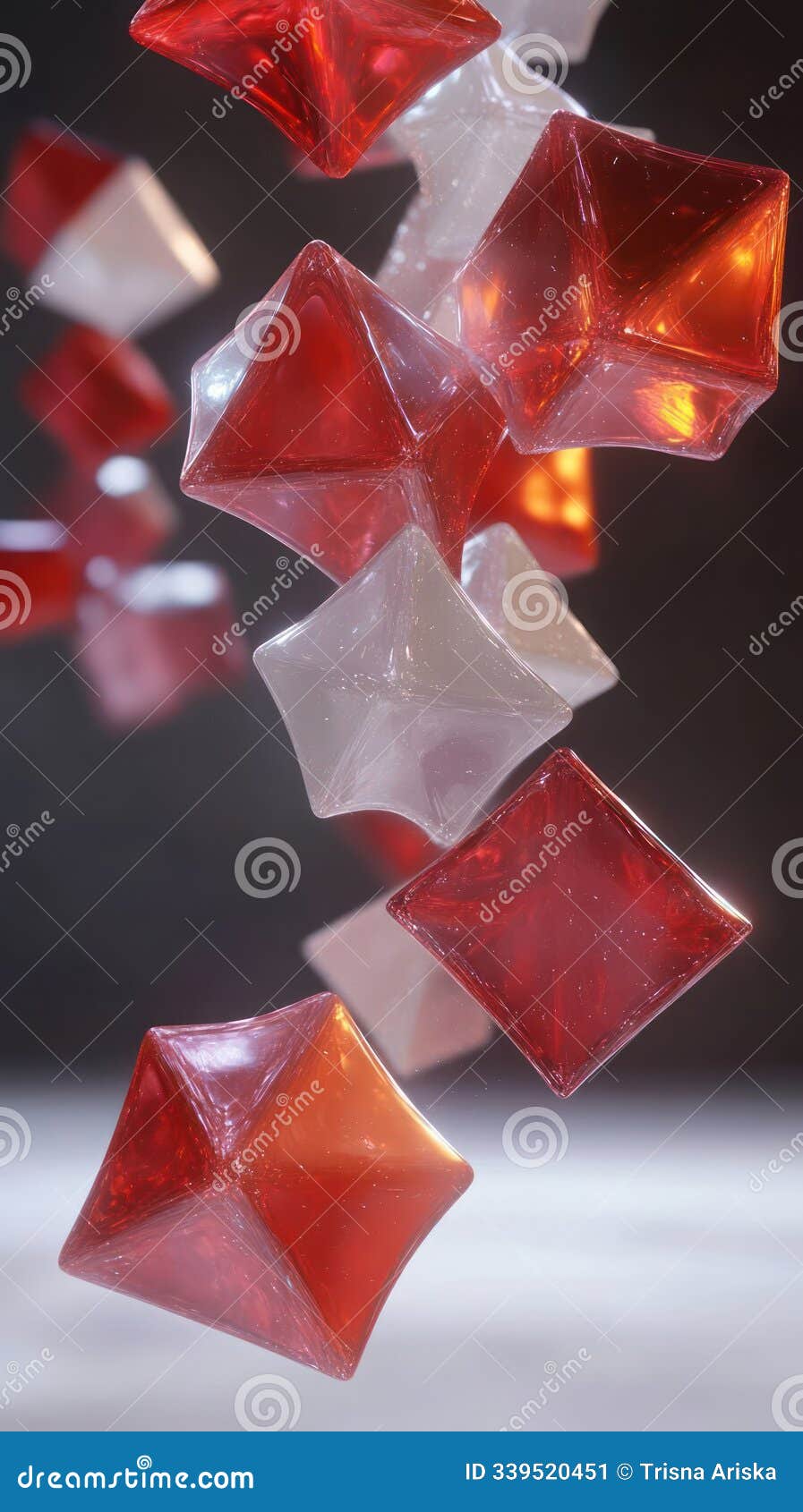 A Collection of Vibrant, Translucent Geometric Shapes Floating in Mid ...