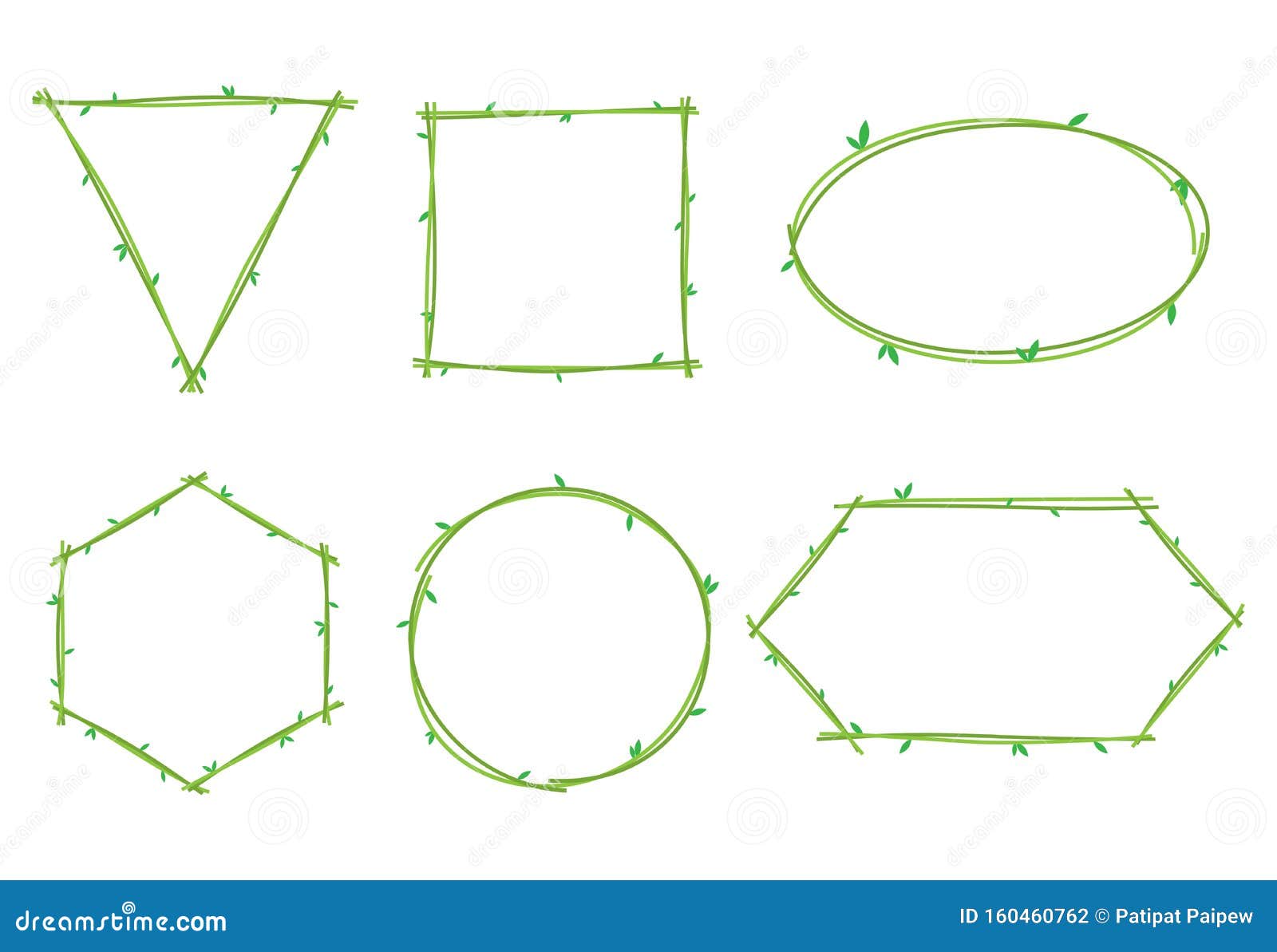 Collection of Vine Plant Frame Design Element Stock Illustration ...