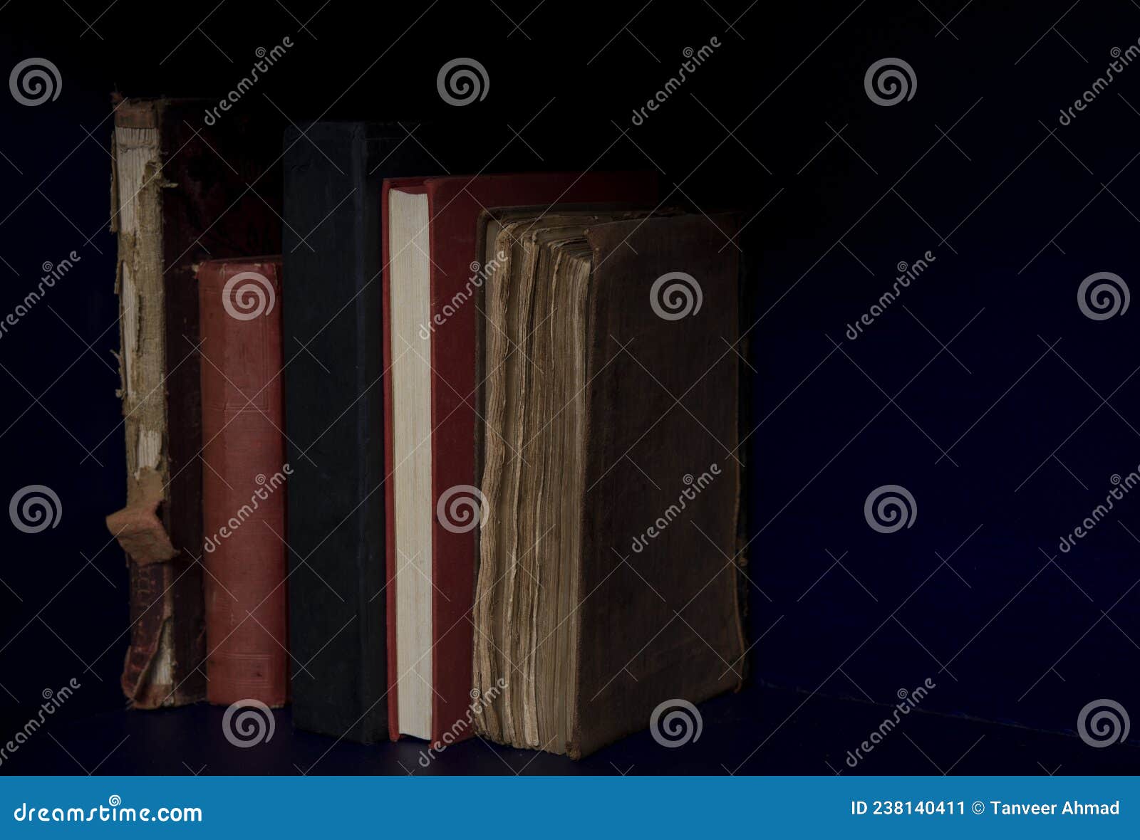 Collection of Vintage Books on Black Banner Template Stock Image ...