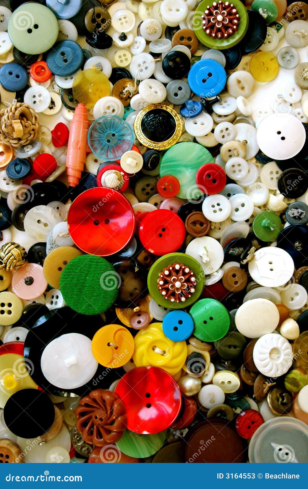 Collection of Vintage Buttons Stock Image - Image of colorful, abstract ...