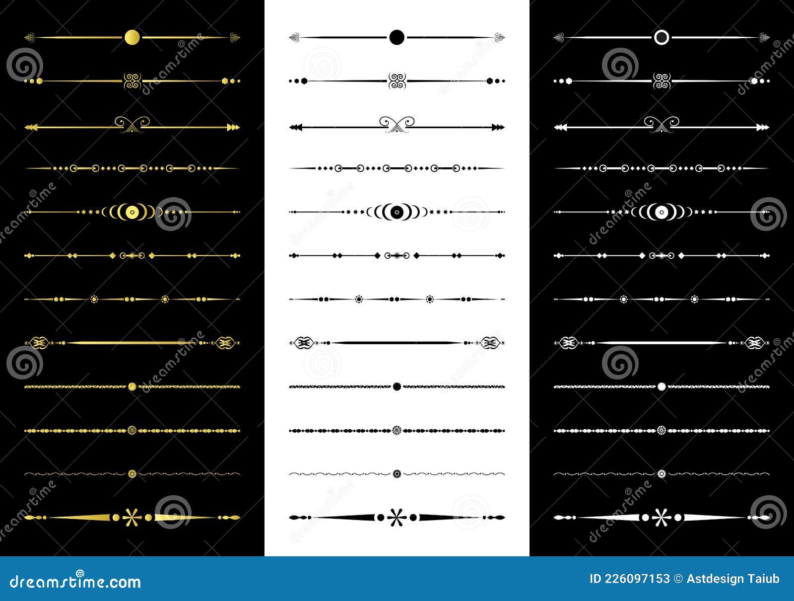 Collection of Vintage and Classic Decorative Line Elements Stock Vector ...
