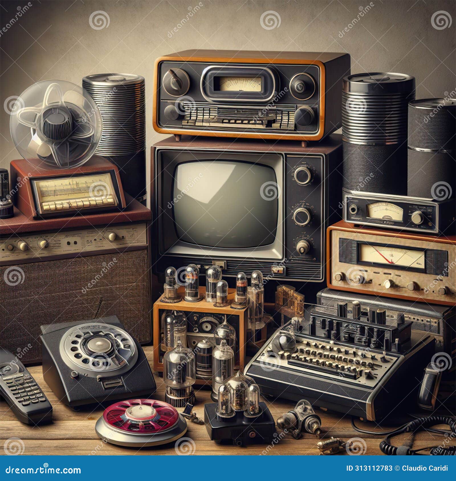 A Collection of Vintage Electronic Objects from the 1960s Stock ...