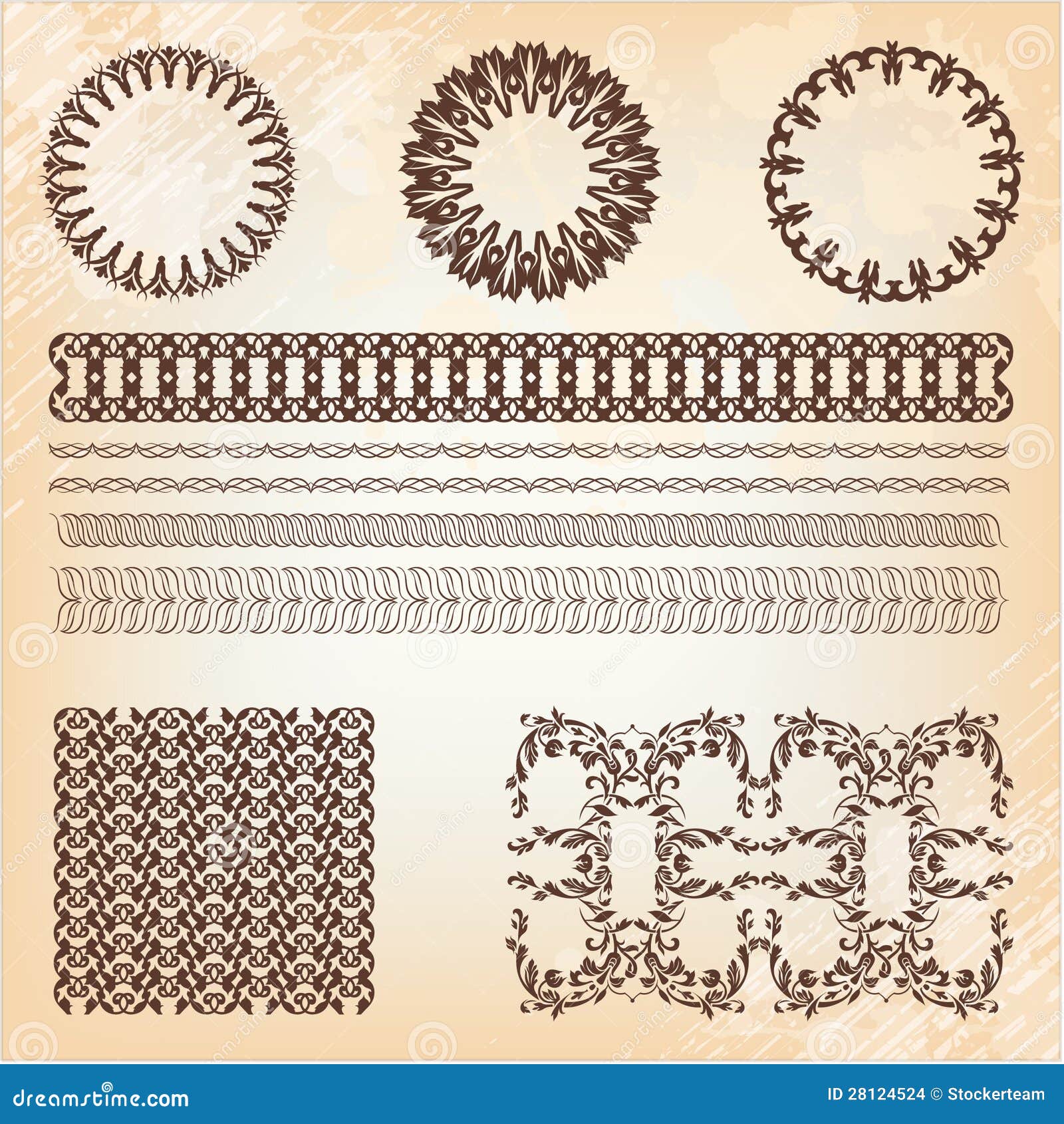 Collection of Vintage Elements for Design Stock Illustration ...