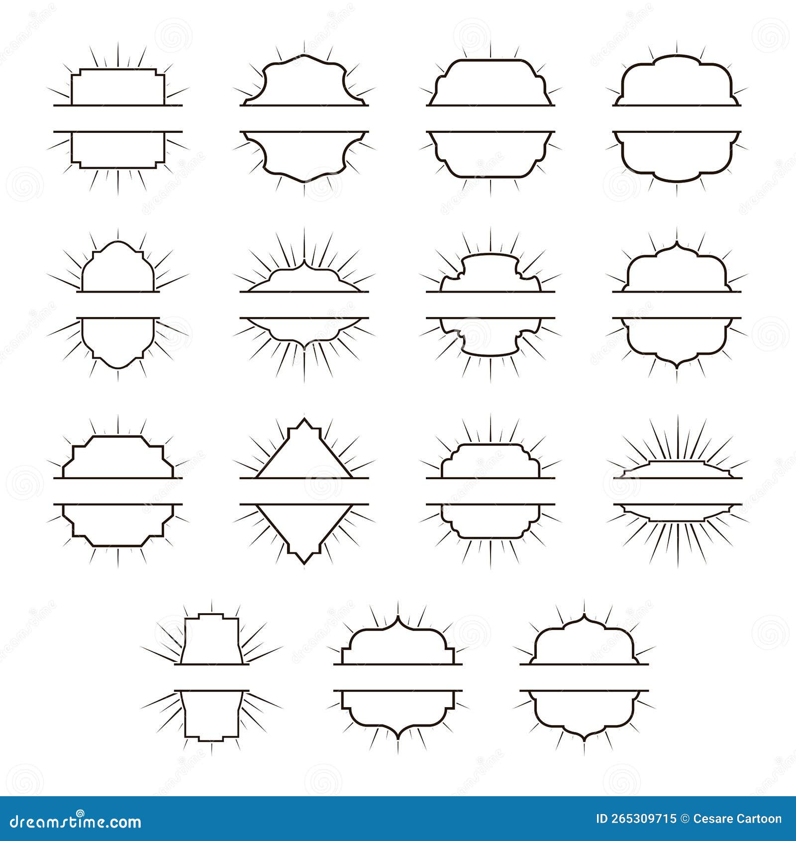 Vintage label icon set stock vector. Illustration of collection - 265309715