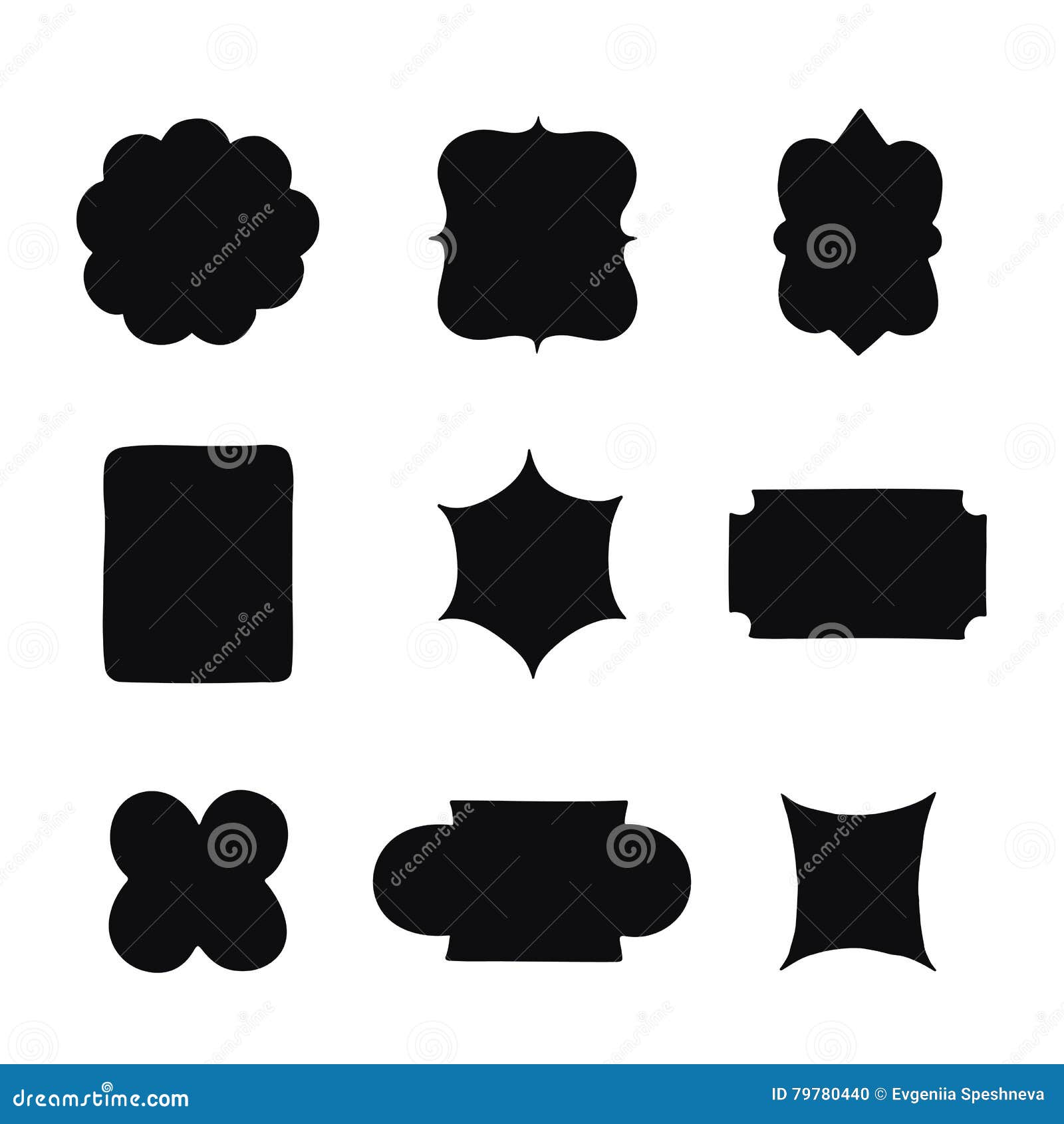 Collection of Vintage Label Shapes. Vector Illustration. Stock Vector ...