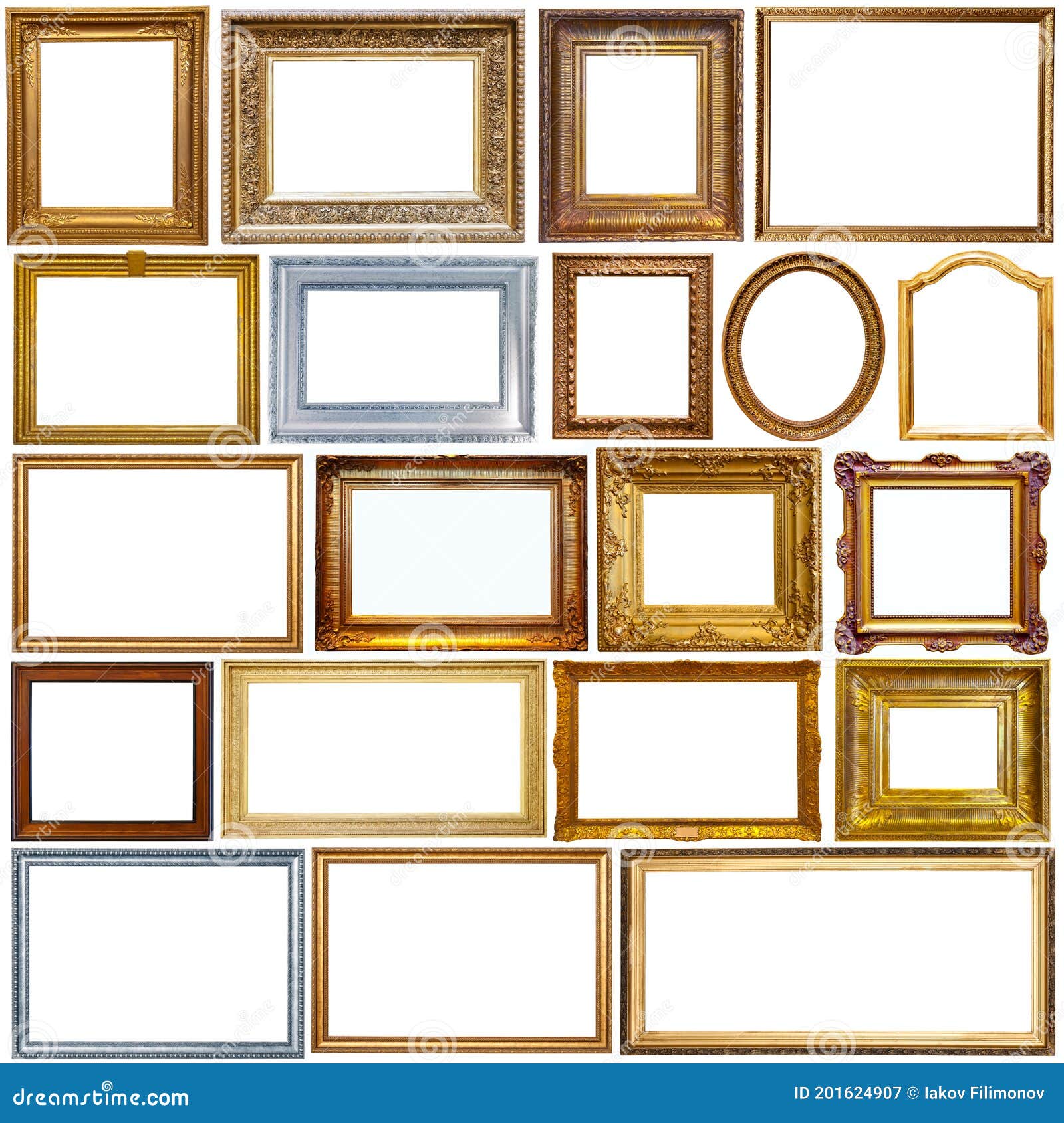 Collection of Vintage Picture Frames Stock Image - Image of aged ...