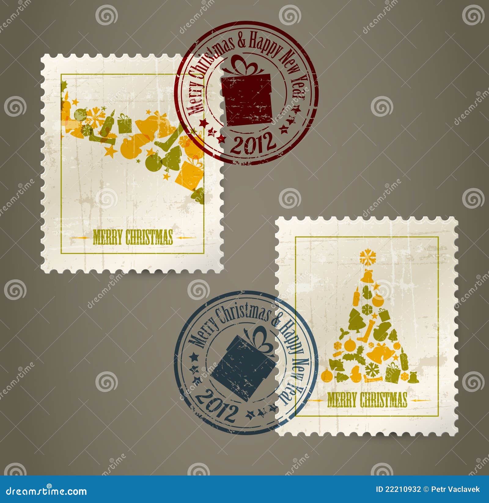 Vintage Postage Stamps Vector Set. Romantic Date, Love, Valentines Day ...