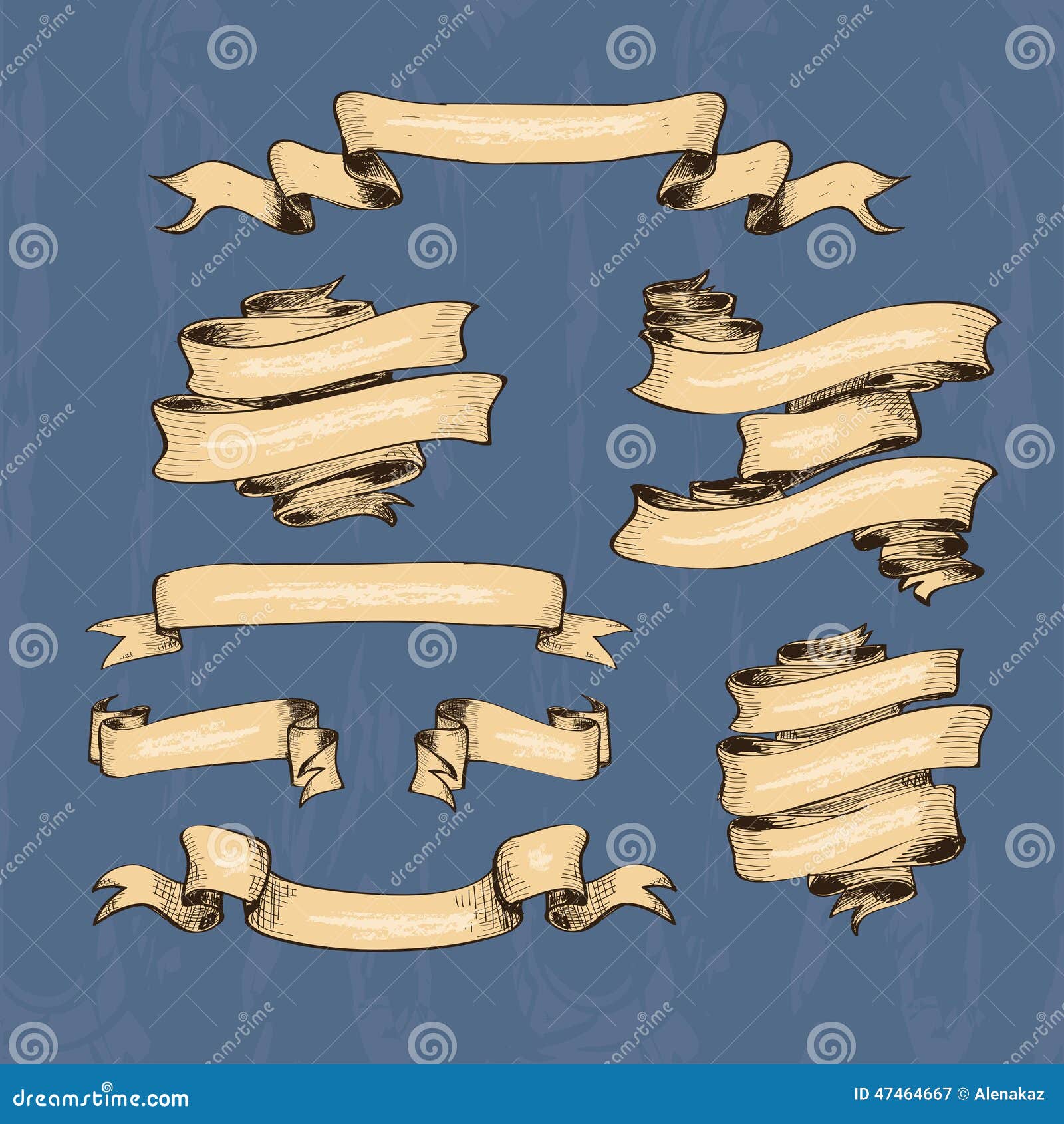 Collection of Vintage Ribbons Stock Vector - Illustration of element ...