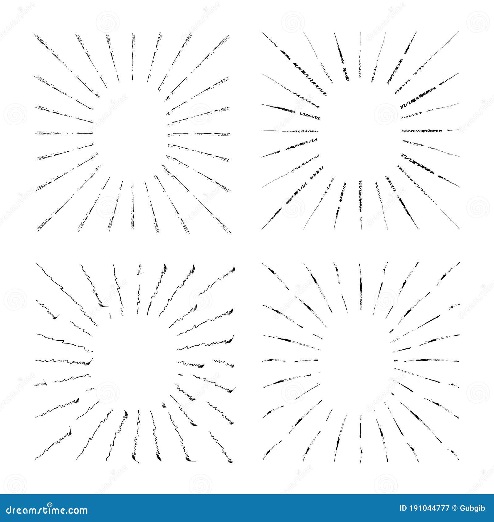Collection of Vintage Sunburst Shapes Stock Vector - Illustration of ...