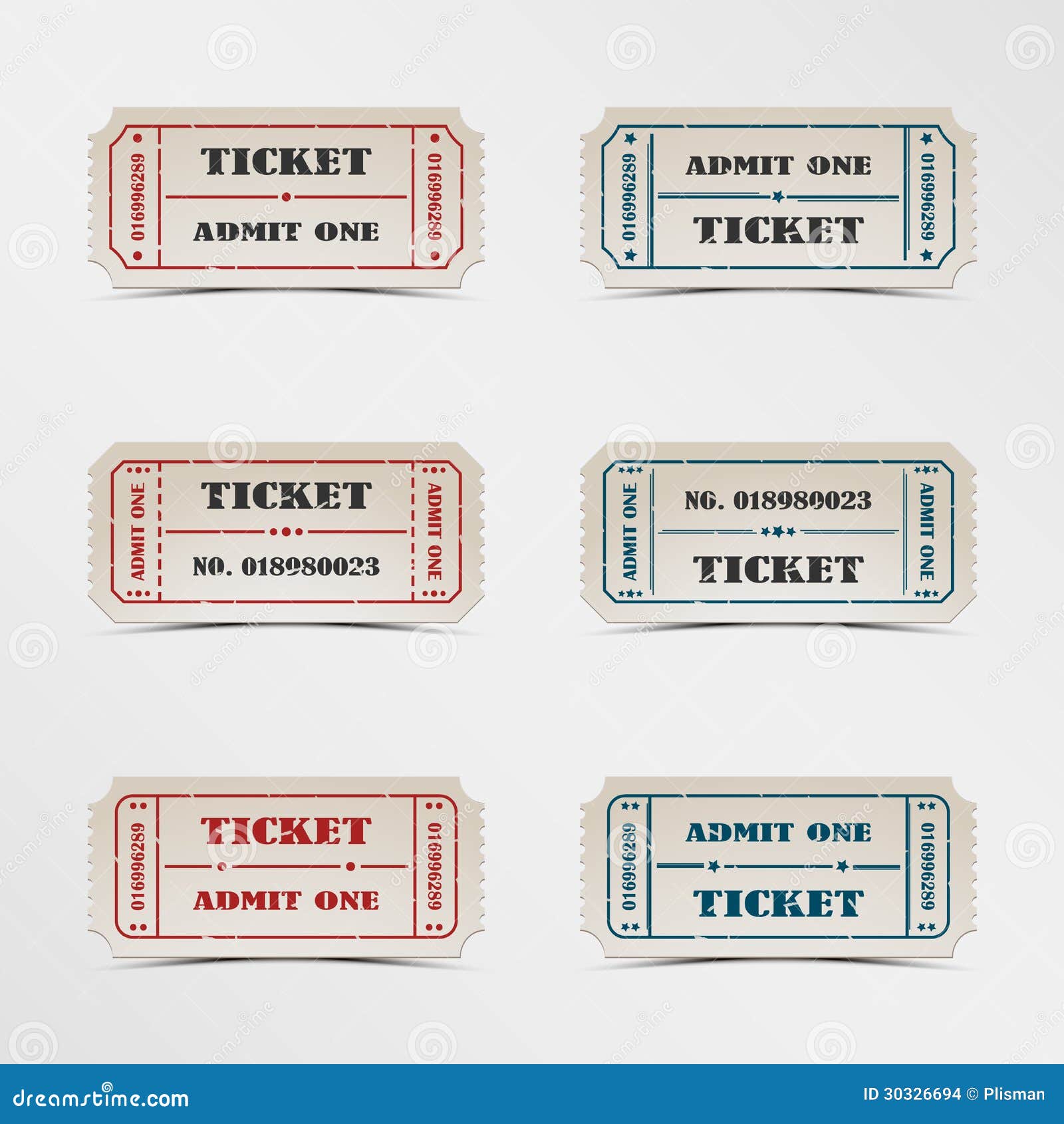 Collection vintage ticket stock vector. Illustration of vintage - 30326694