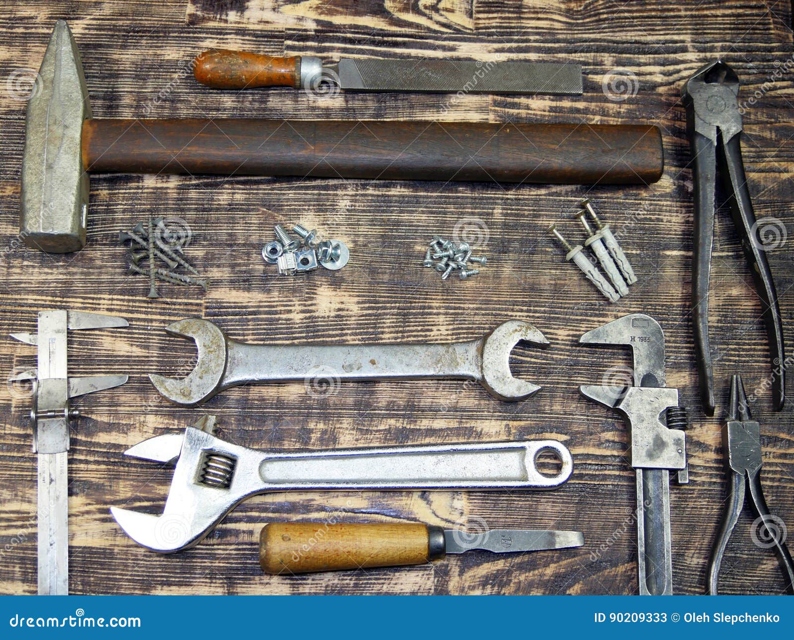 Collection of Vintage Tools Stock Image - Image of homemade, object ...