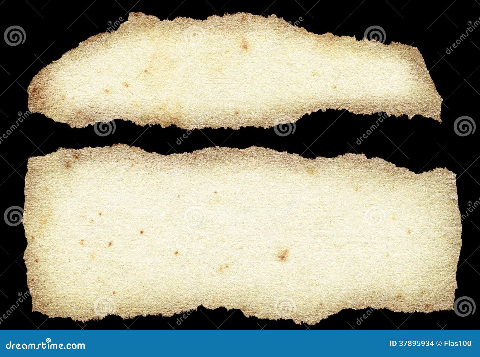 Collection of Vintage Torn Paper Stock Photo - Image of black, paper ...