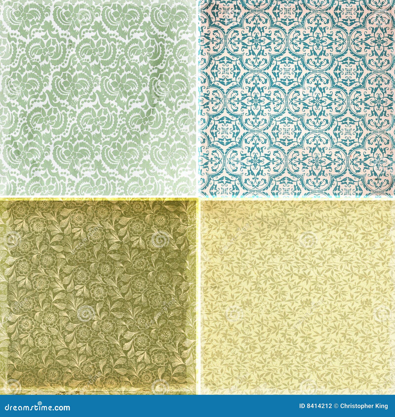 Collection of Vintage Wallpaper Pattern Textures Stock Illustration ...