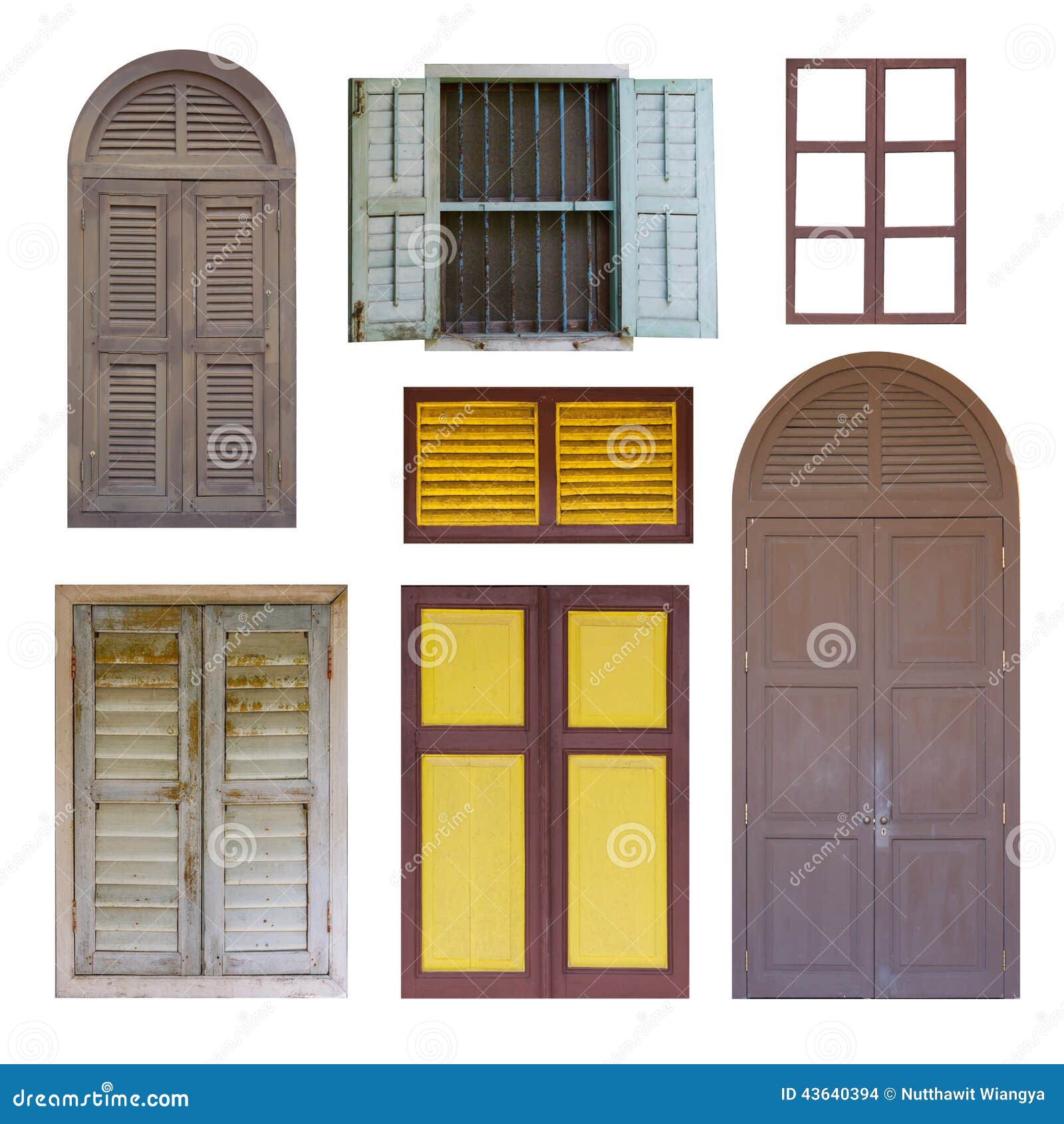 Collection of Vintage Window Stock Photo - Image of isolated, detail ...