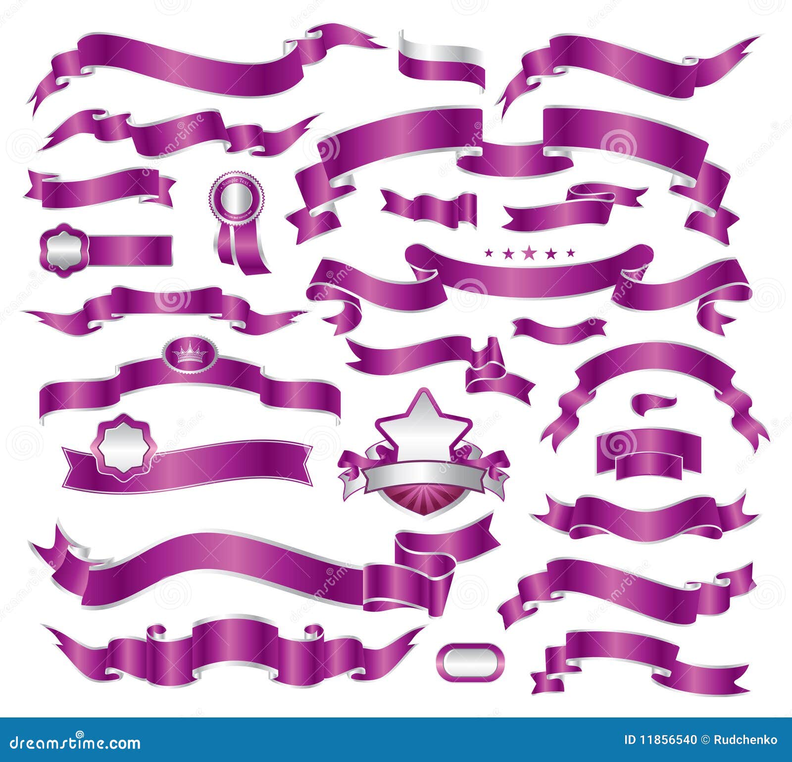 Collection of Violet Ribbons Stock Vector - Illustration of violet ...