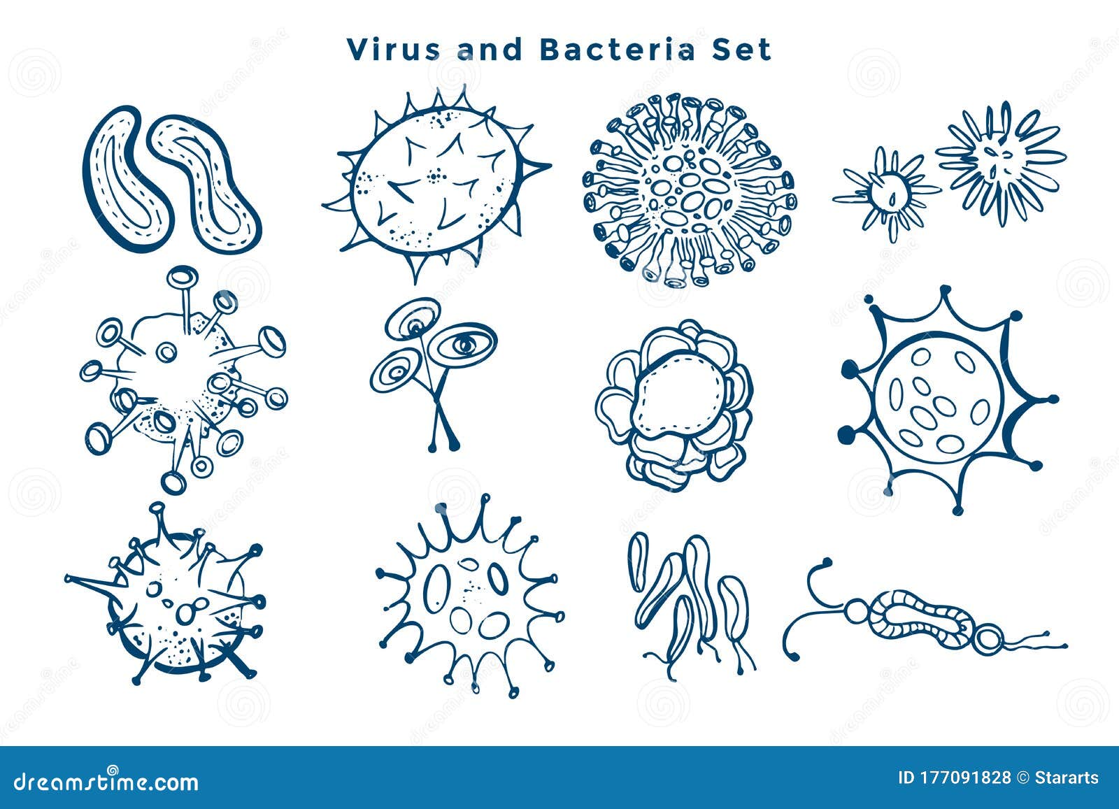 Collection of Virus and Bacteria Germs Design Stock Vector ...