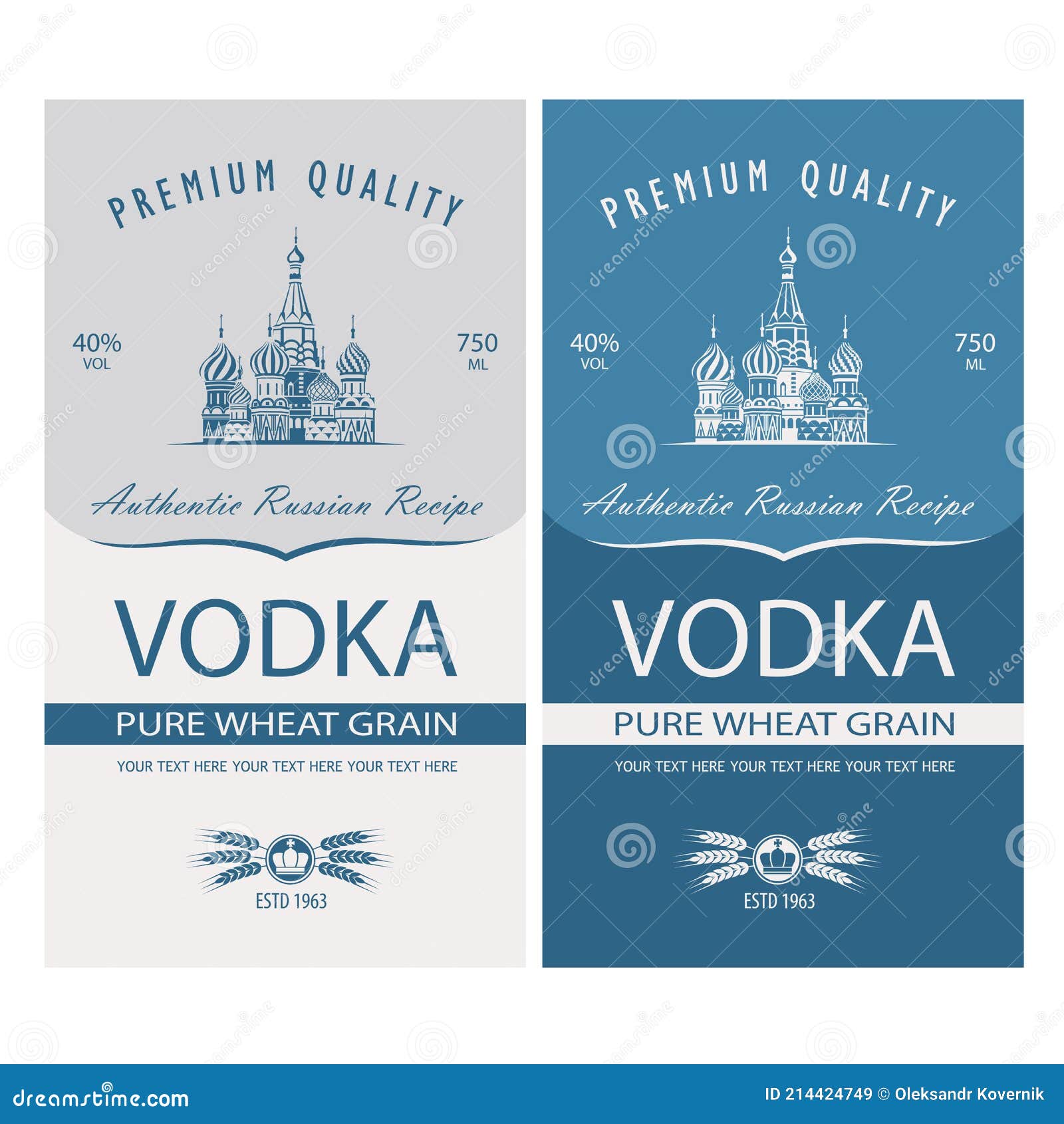 Vodka labels set stock vector. Illustration of moscow - 214424749