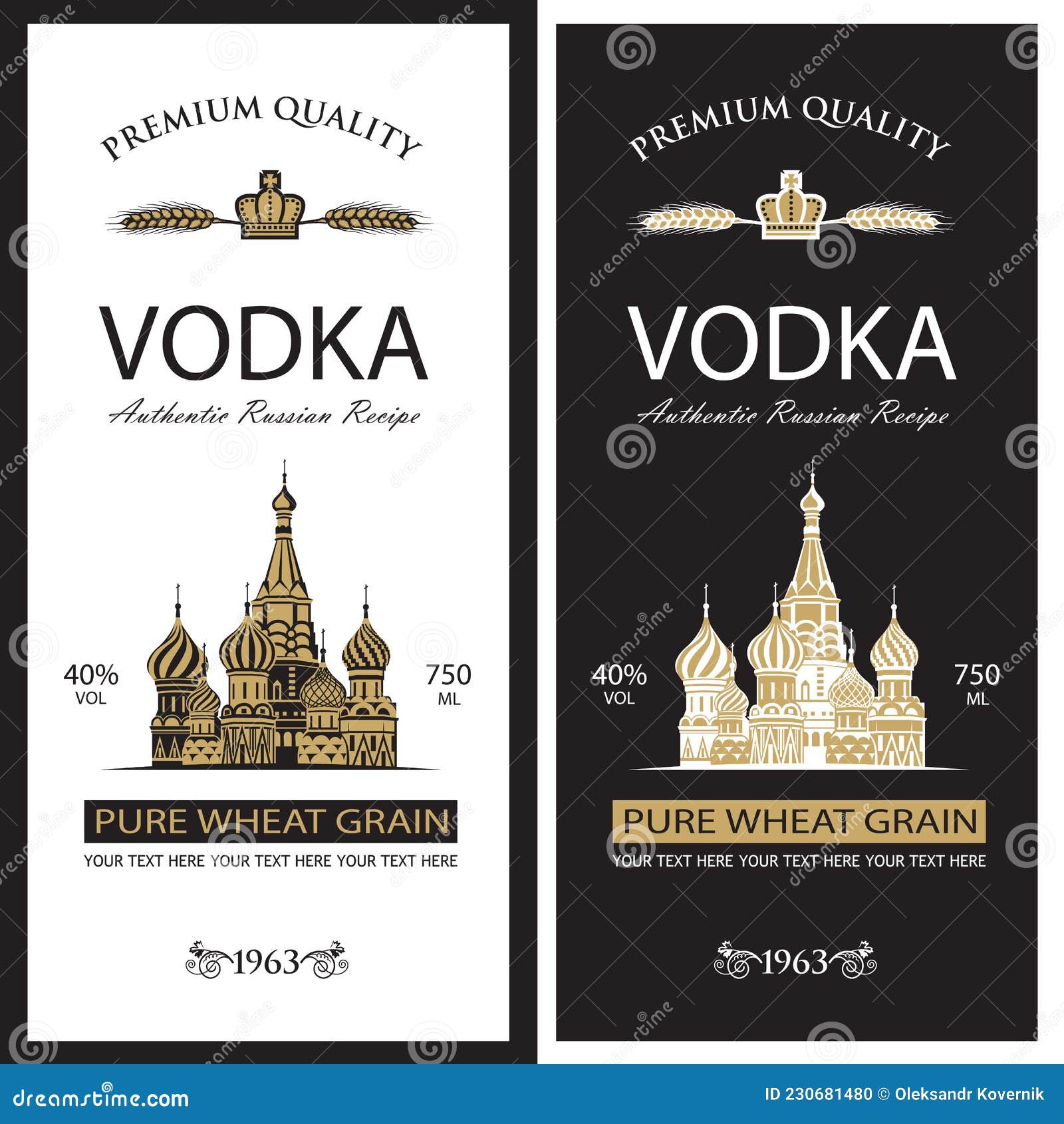 Vodka labels set stock vector. Illustration of icon - 230681480