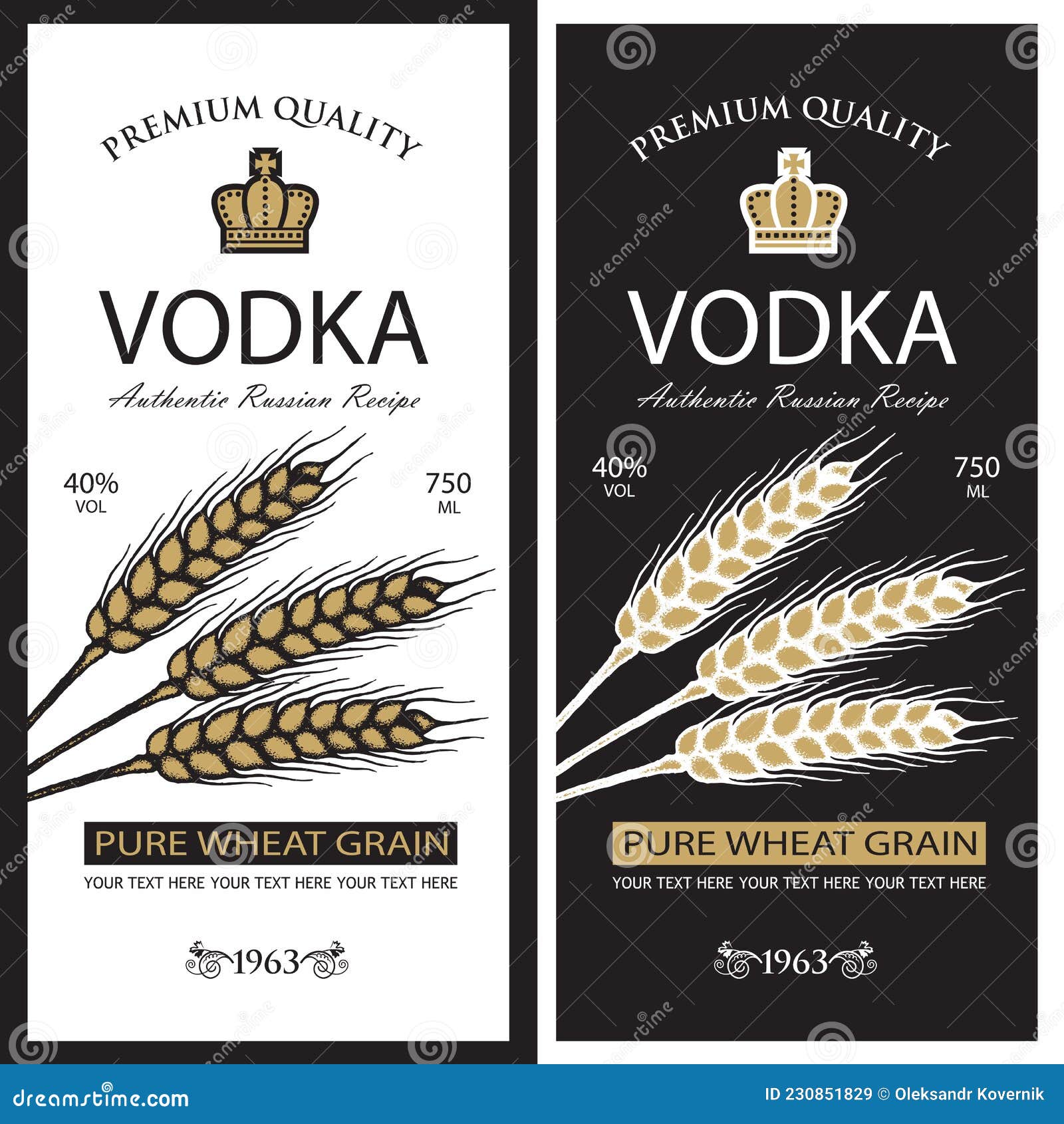 Vodka Labels Set Cartoon Vector | CartoonDealer.com #214424749
