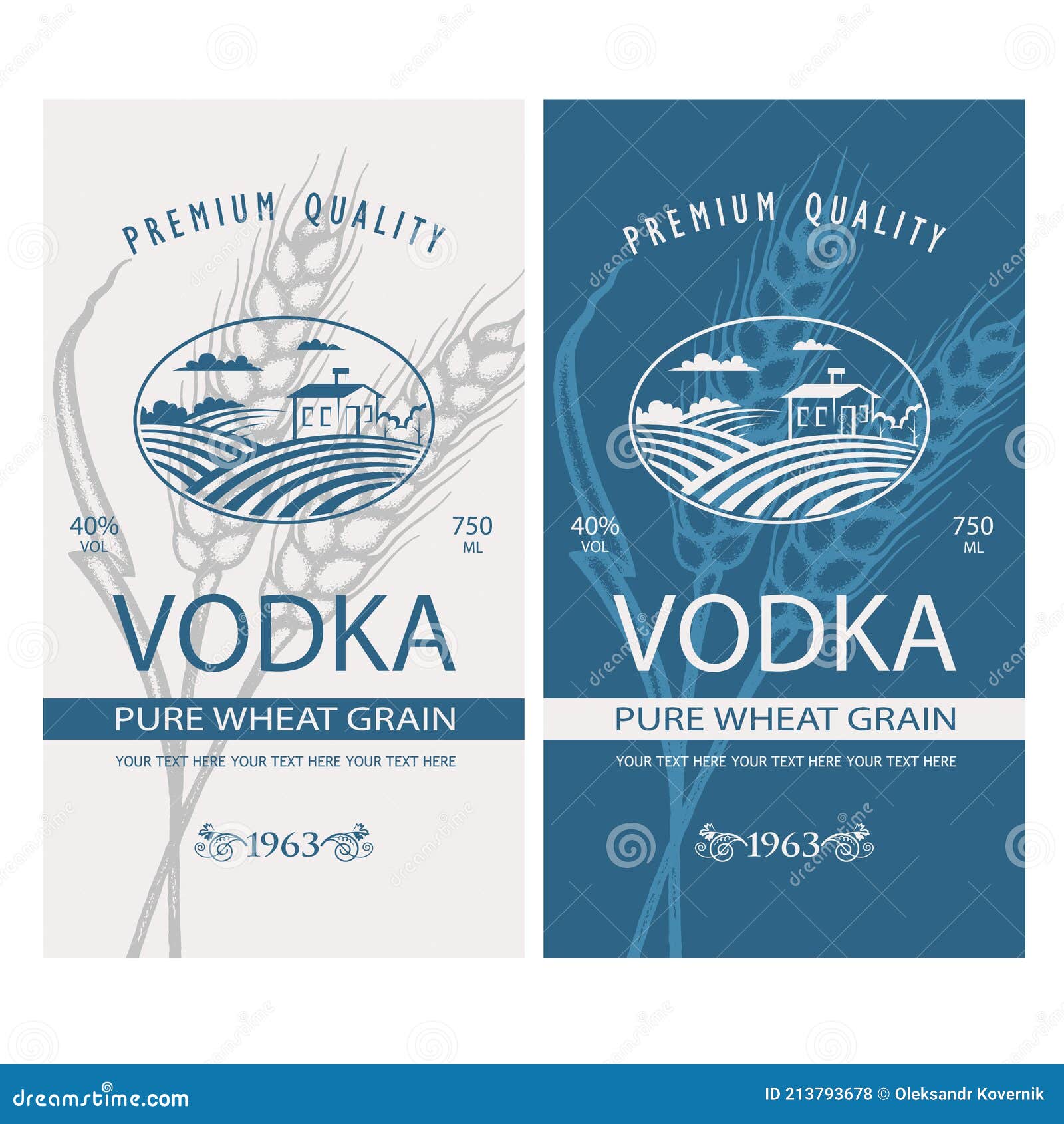 Vodka labels set stock vector. Illustration of craft - 213793678