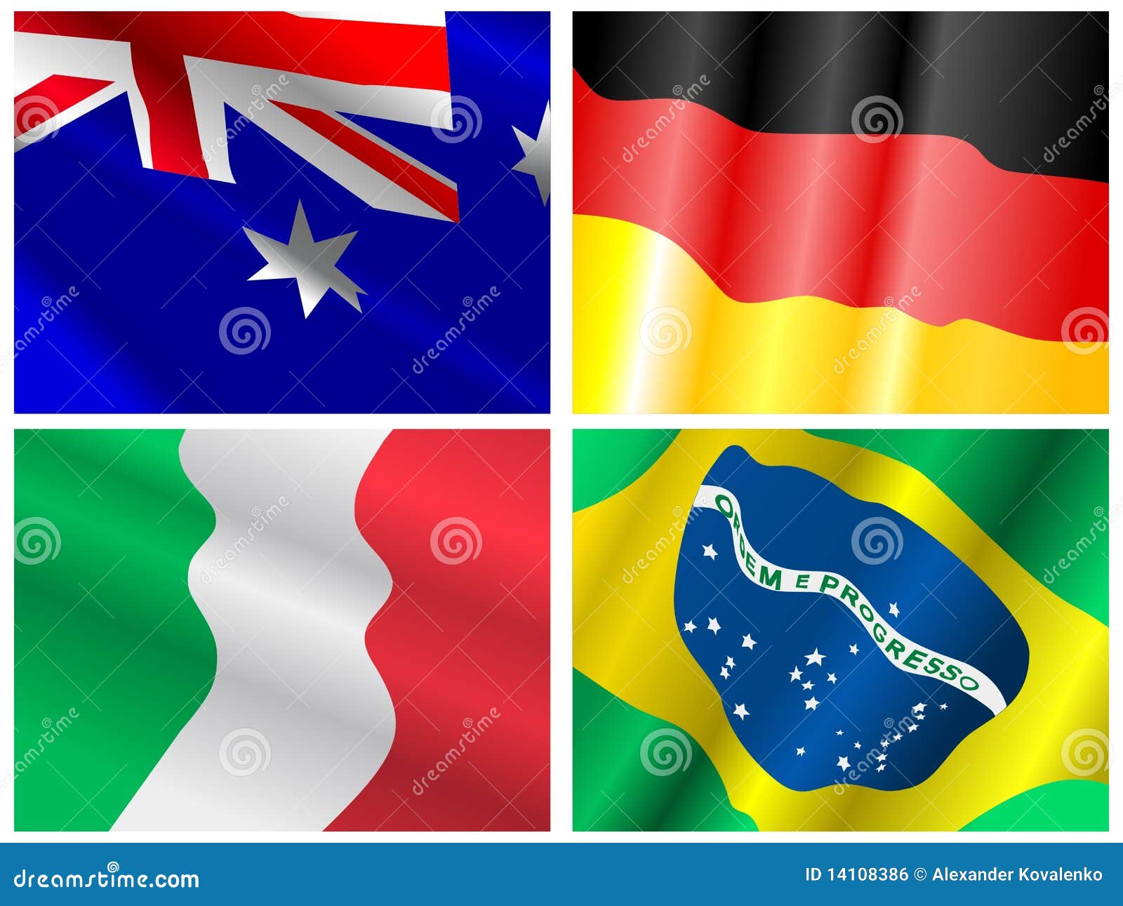Collection of Waiving Flags Stock Vector - Illustration of design ...