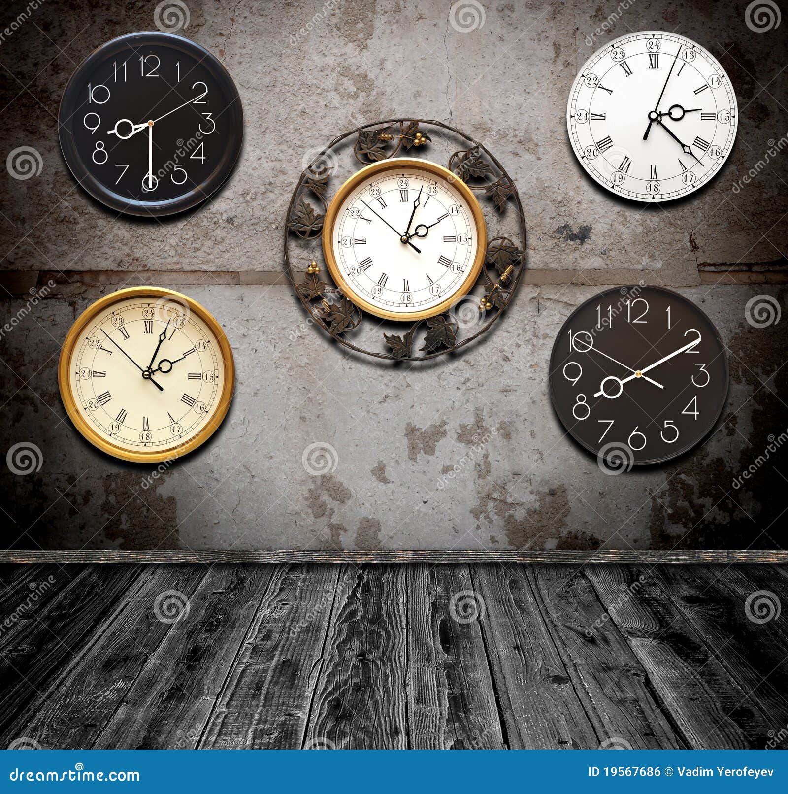 Collection of wall clock stock photo. Image of holiday - 19567686