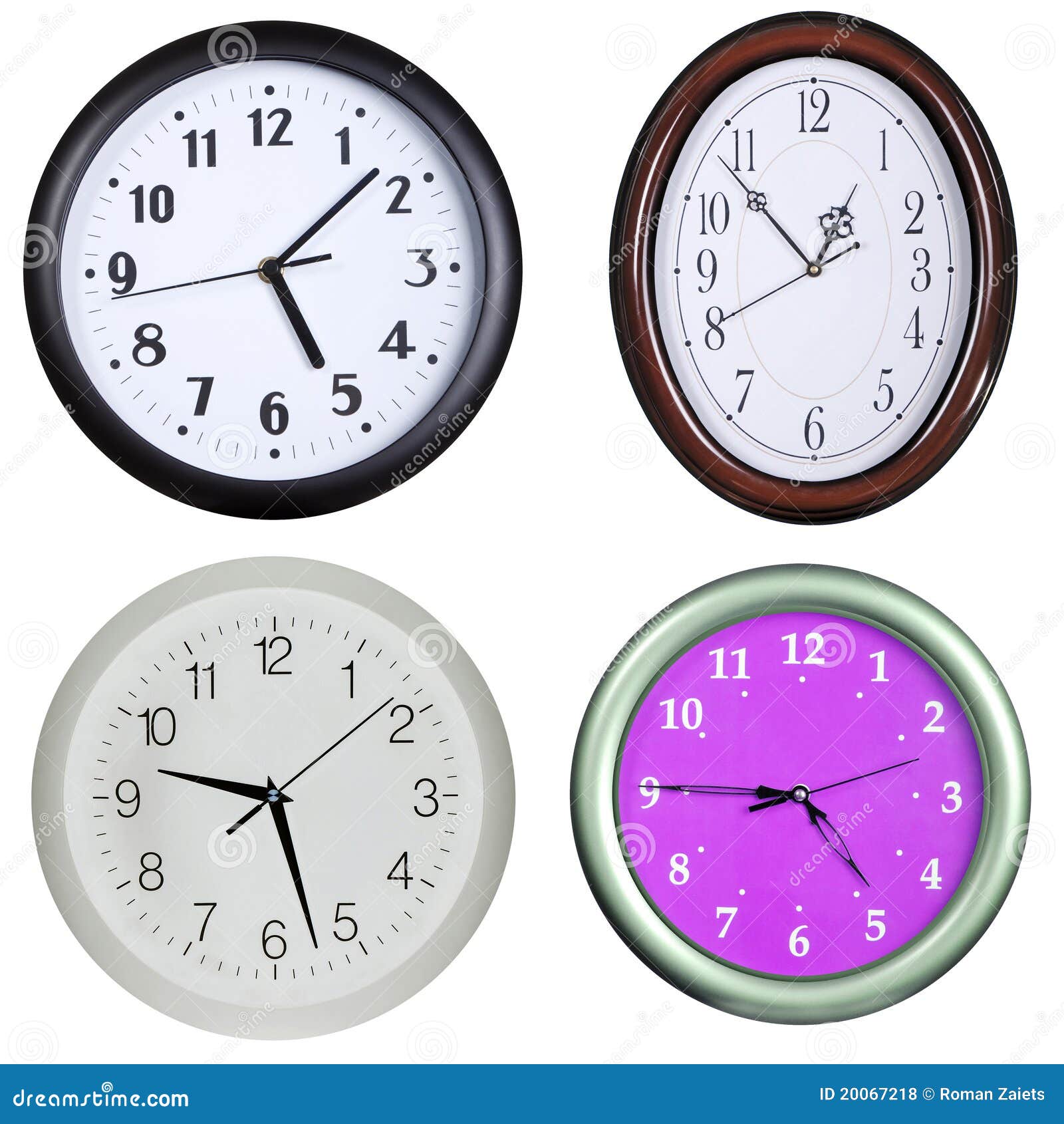 Collection of Wall Clocks 2 Stock Photo - Image of group, white: 20067218