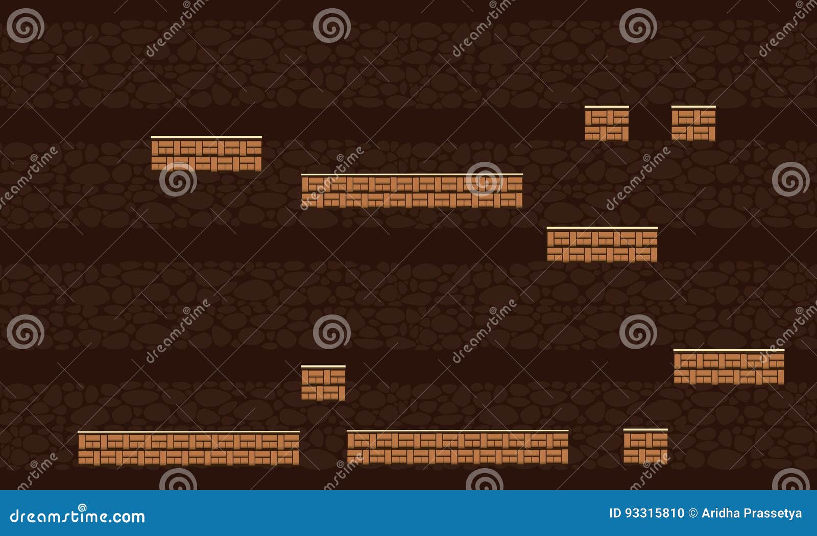 Collection Wall Style Game Background Stock Vector - Illustration of ...