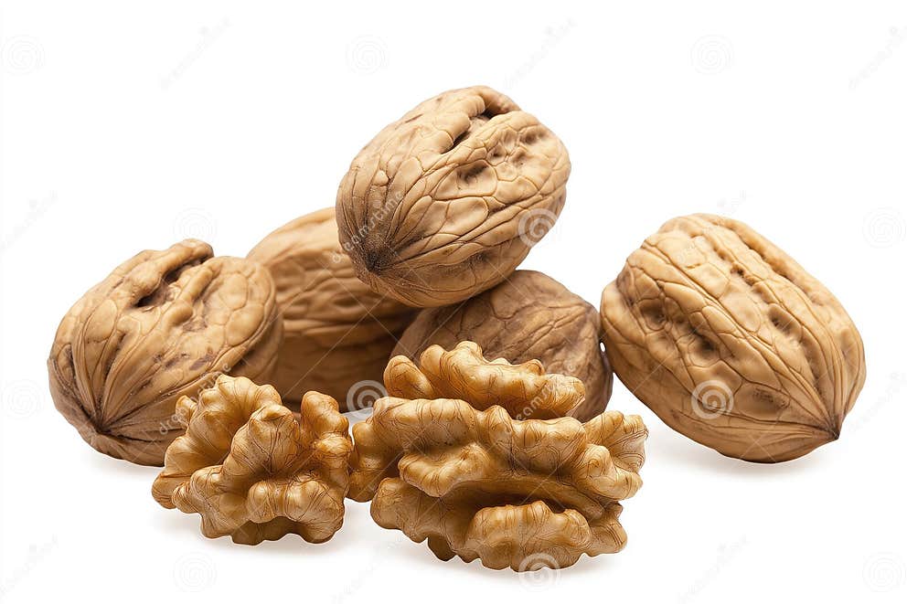Collection of Walnuts in Circular Pattern, Overlapping Each Other ...