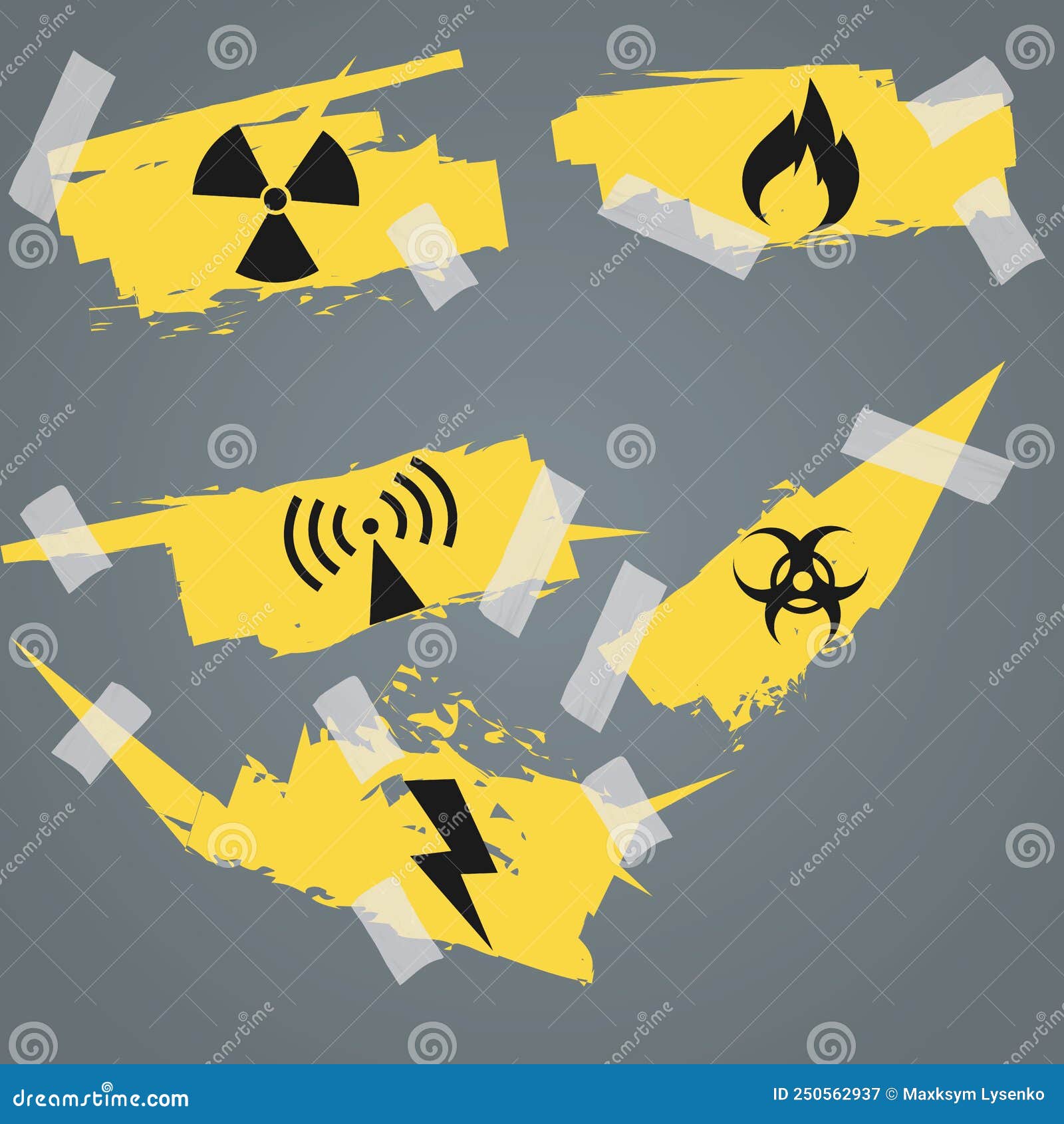 Collection of Warning Signs.set of Caution Sign Stock Vector ...