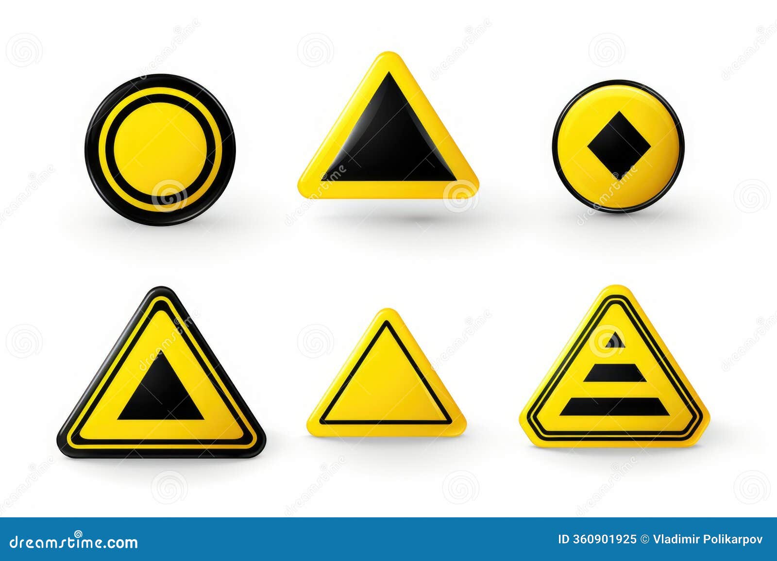Collection of Warning Signs on a White Backdrop. Suitable for Safety ...