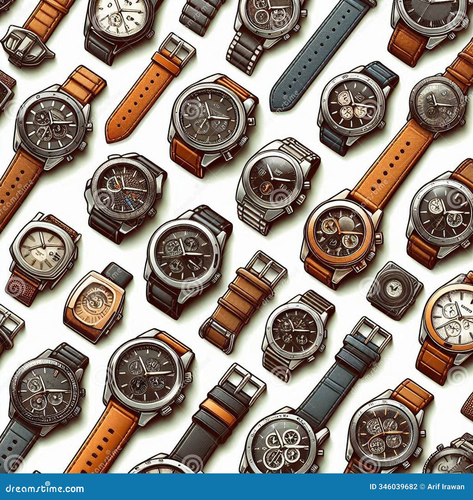 A Collection of Watches with Different Styles and Colors Stock ...