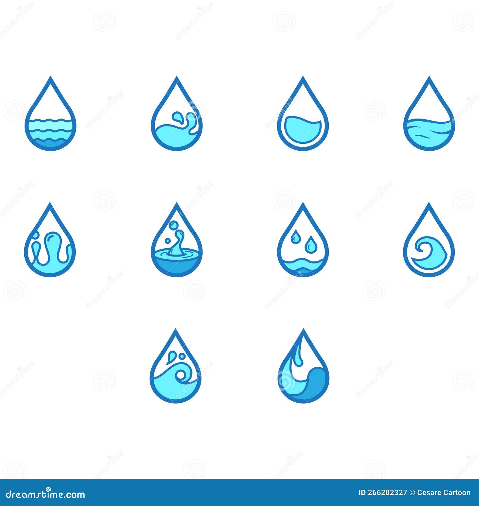Water icon set stock vector. Illustration of simple - 266202327