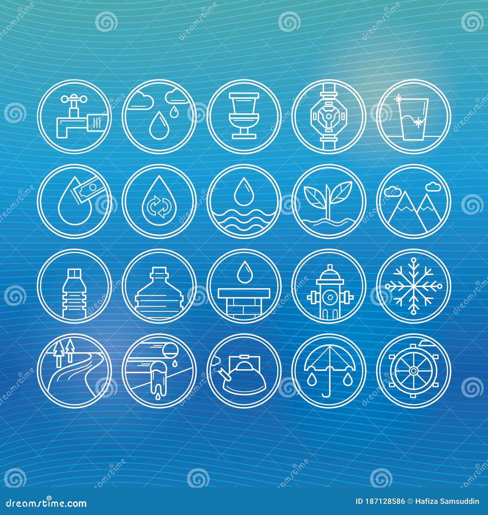 Collection of Water Icons. Vector Illustration Decorative Design Stock ...