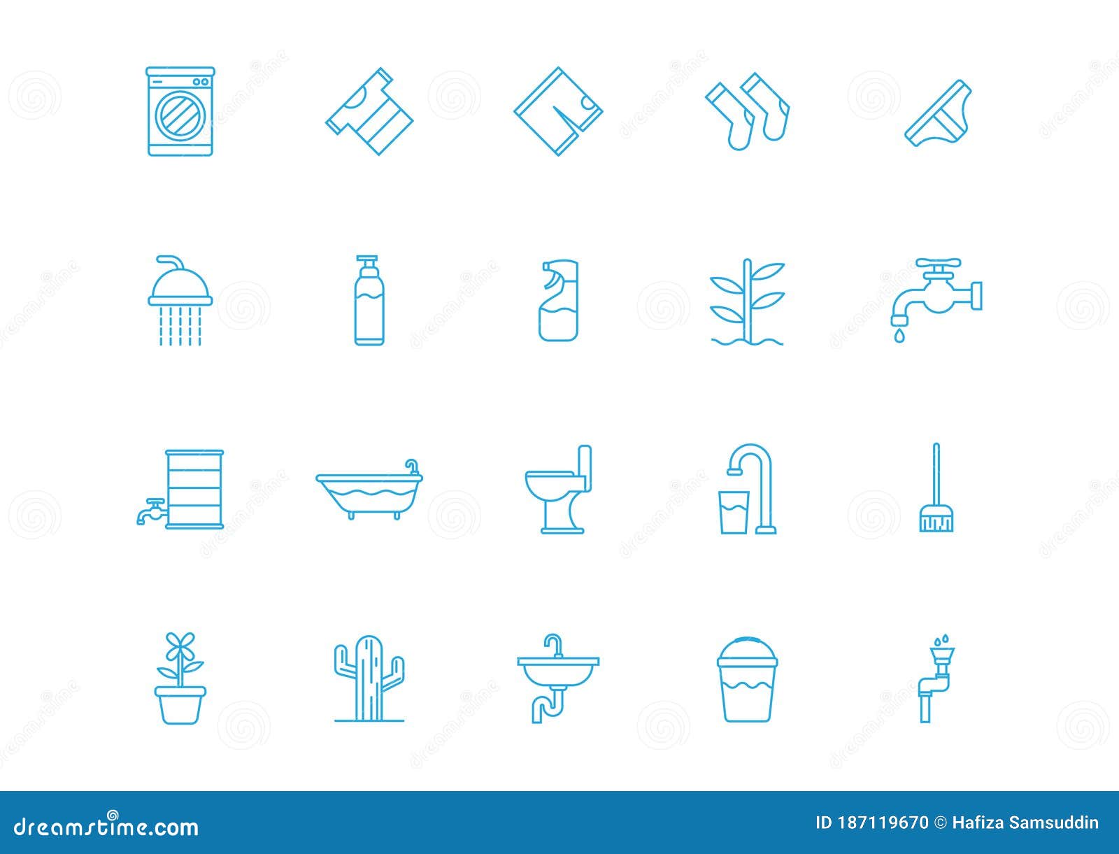 Collection of Water-related Icons. Vector Illustration Decorative ...