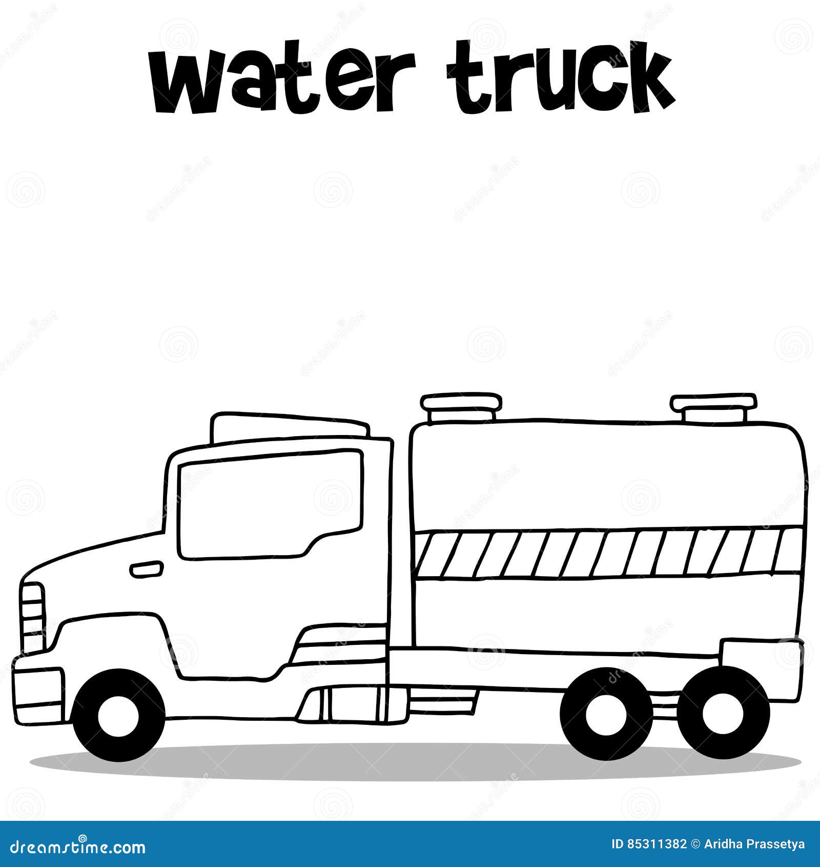Water Truck Cartoon Vector | CartoonDealer.com #90702737