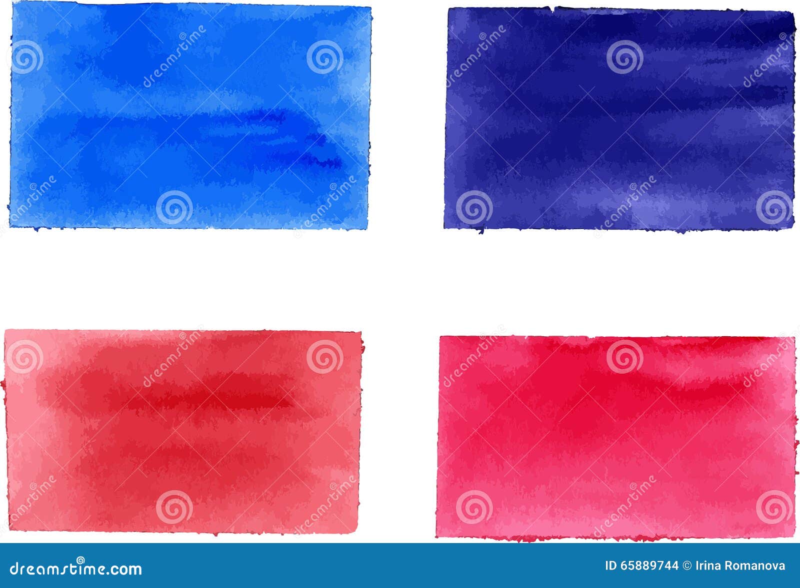 Collection of Watercolor Rectangles for Design Stock Vector ...