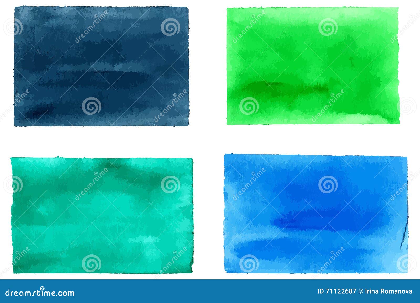 Collection of Watercolor Rectangles for Design Stock Vector ...