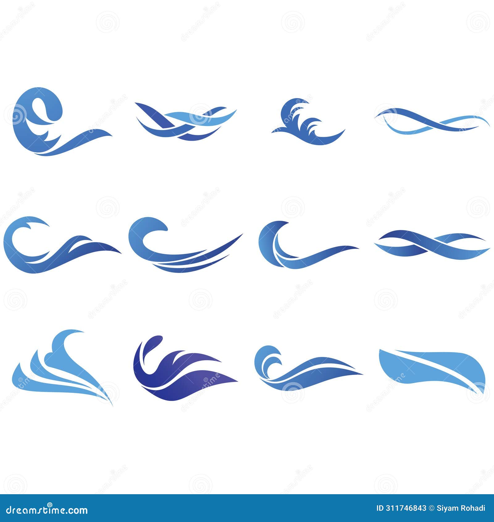 Collection of wave logos stock vector. Illustration of isolated - 311746843