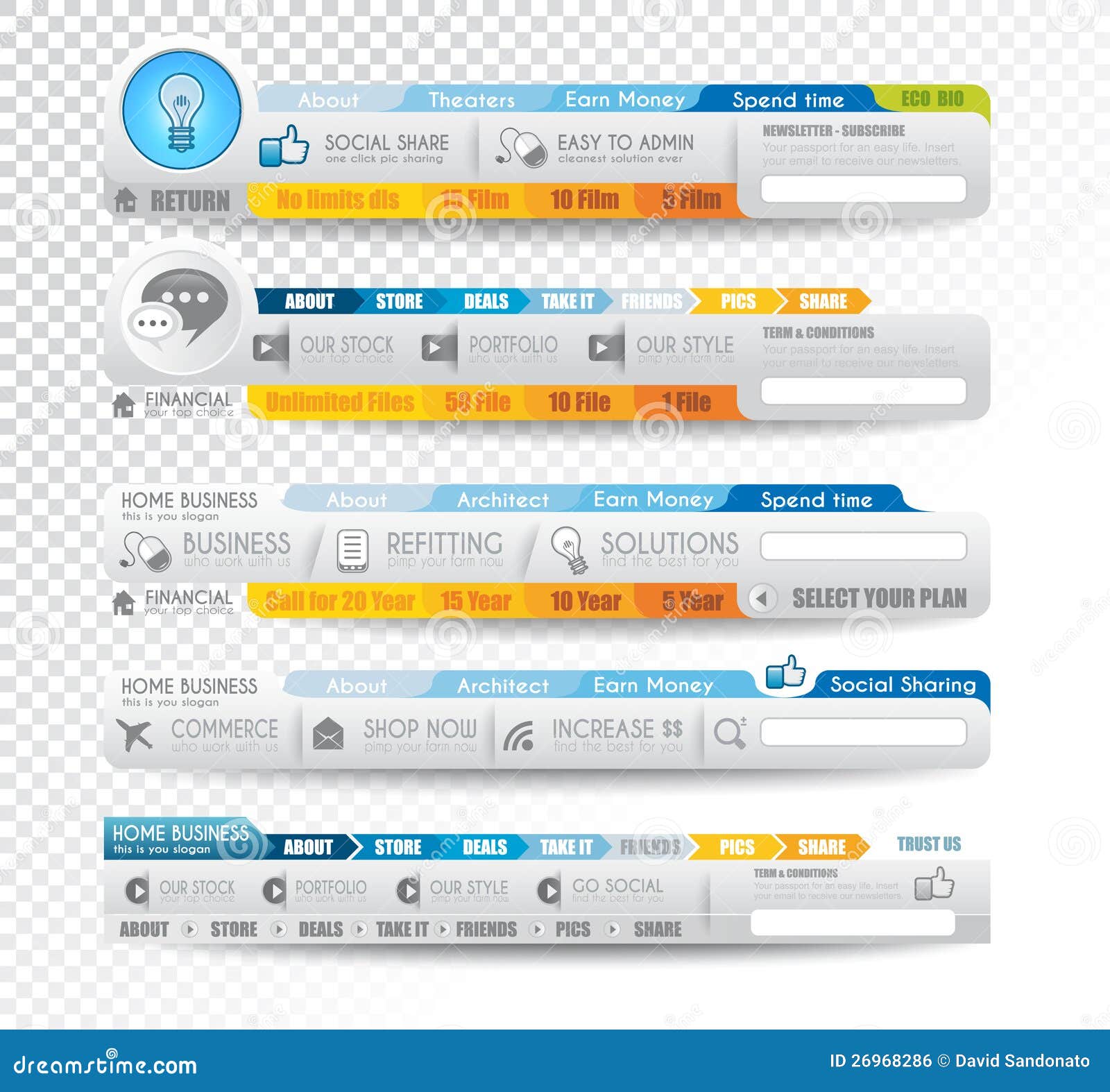 Collection of Web Elements - Various Templates Editorial Photo - Image ...