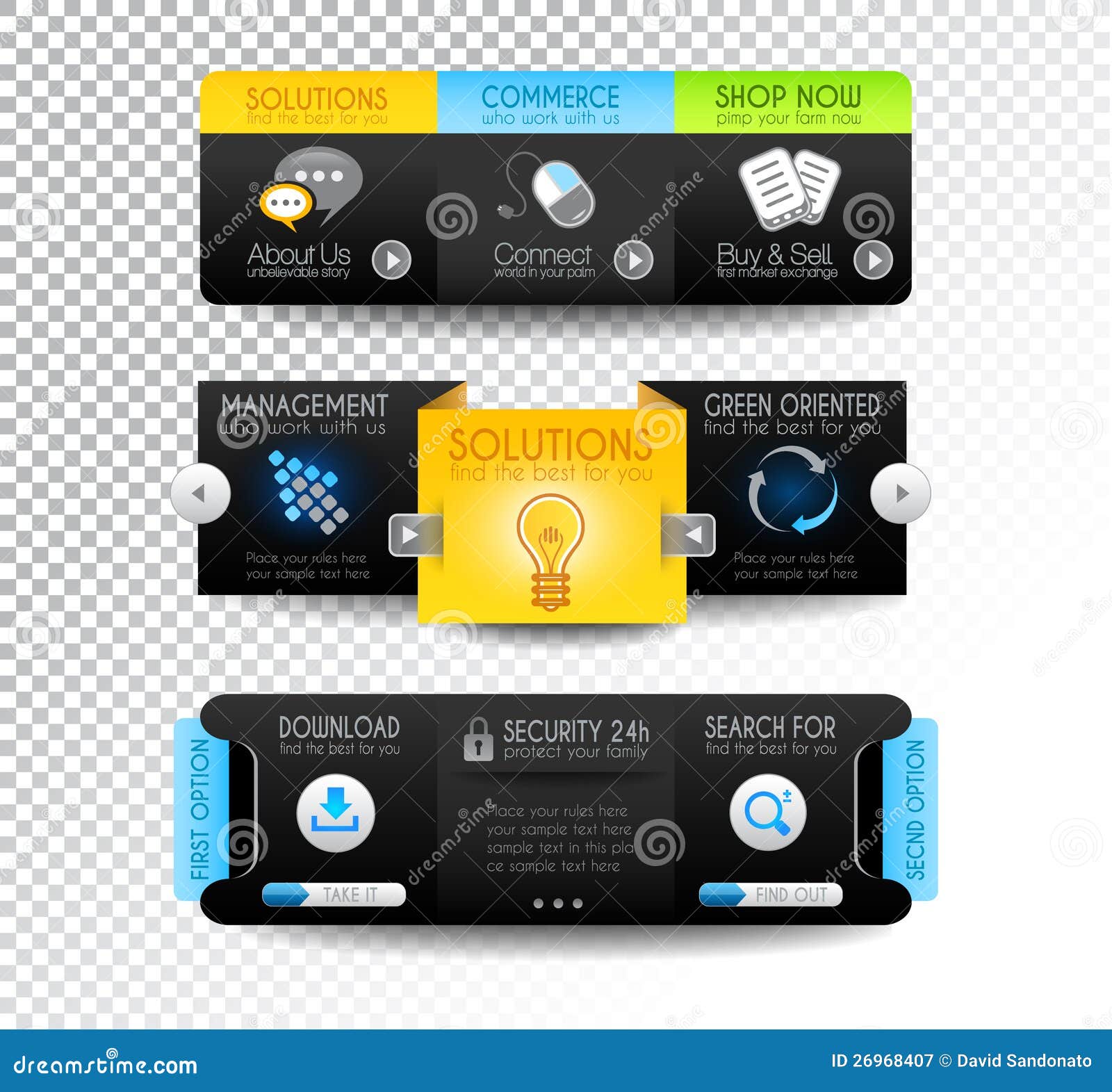 Collection of Web Elements - Various Templates Stock Illustration ...