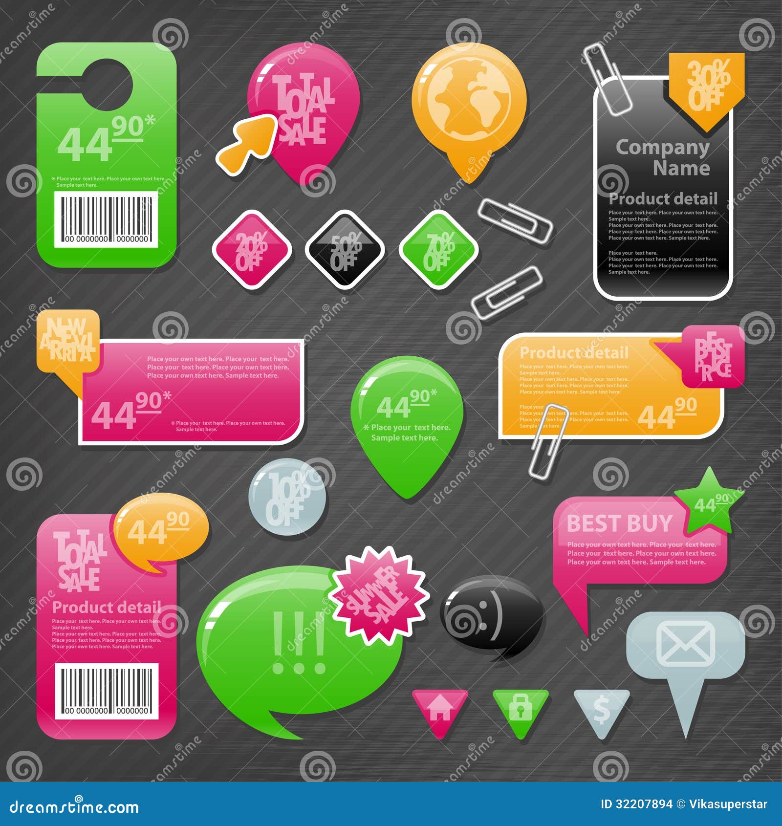 Collection of Website Elements Stock Vector - Illustration of search ...