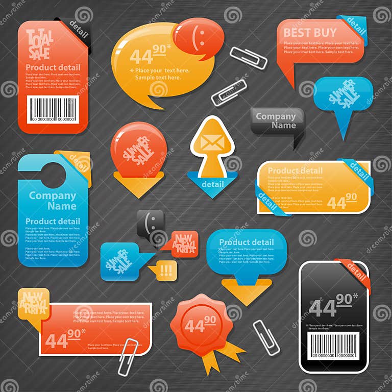 Collection of Website Elements Stock Vector - Illustration of sign ...