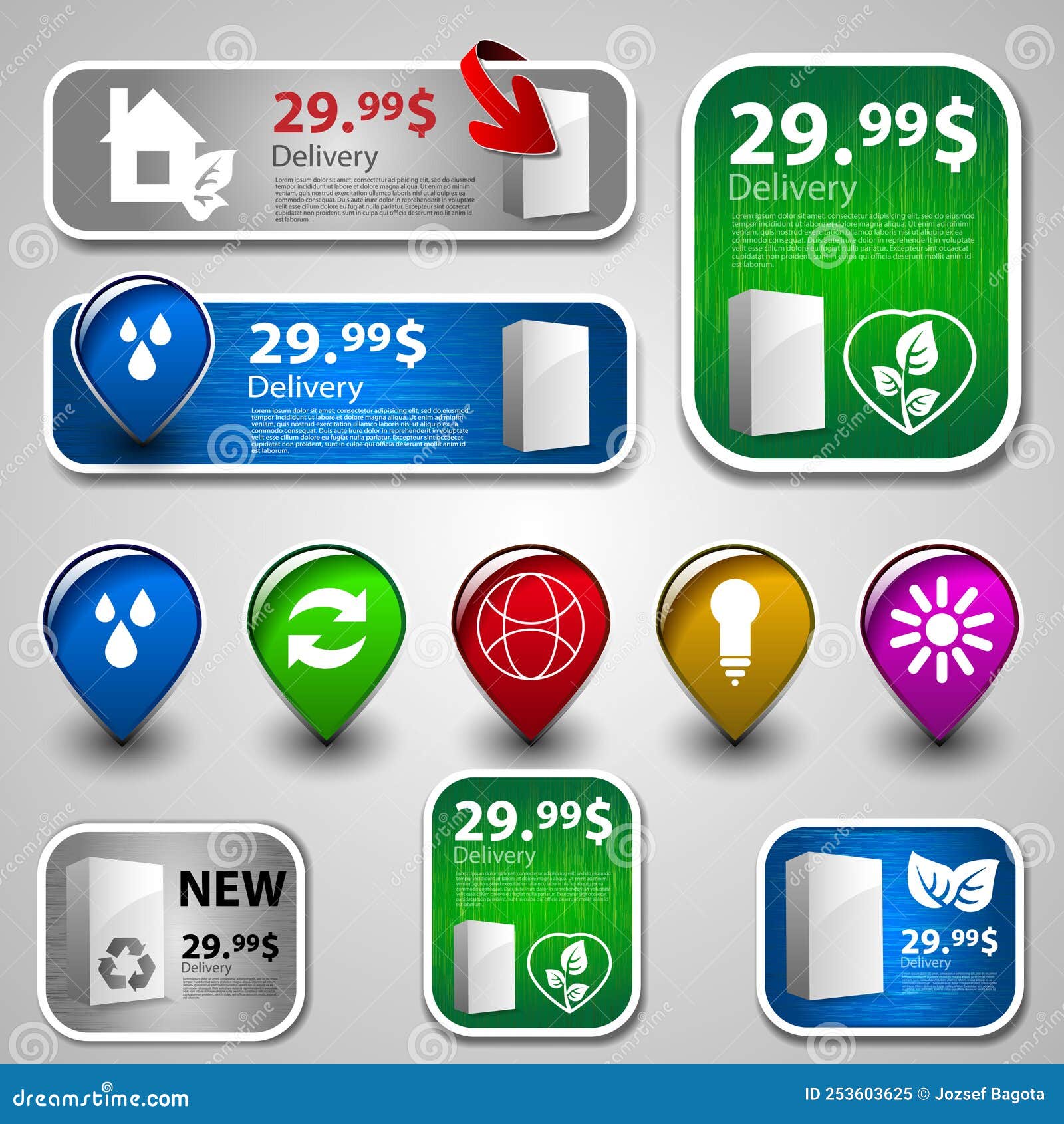 Collection of Website Elements Stock Vector - Illustration of paper ...